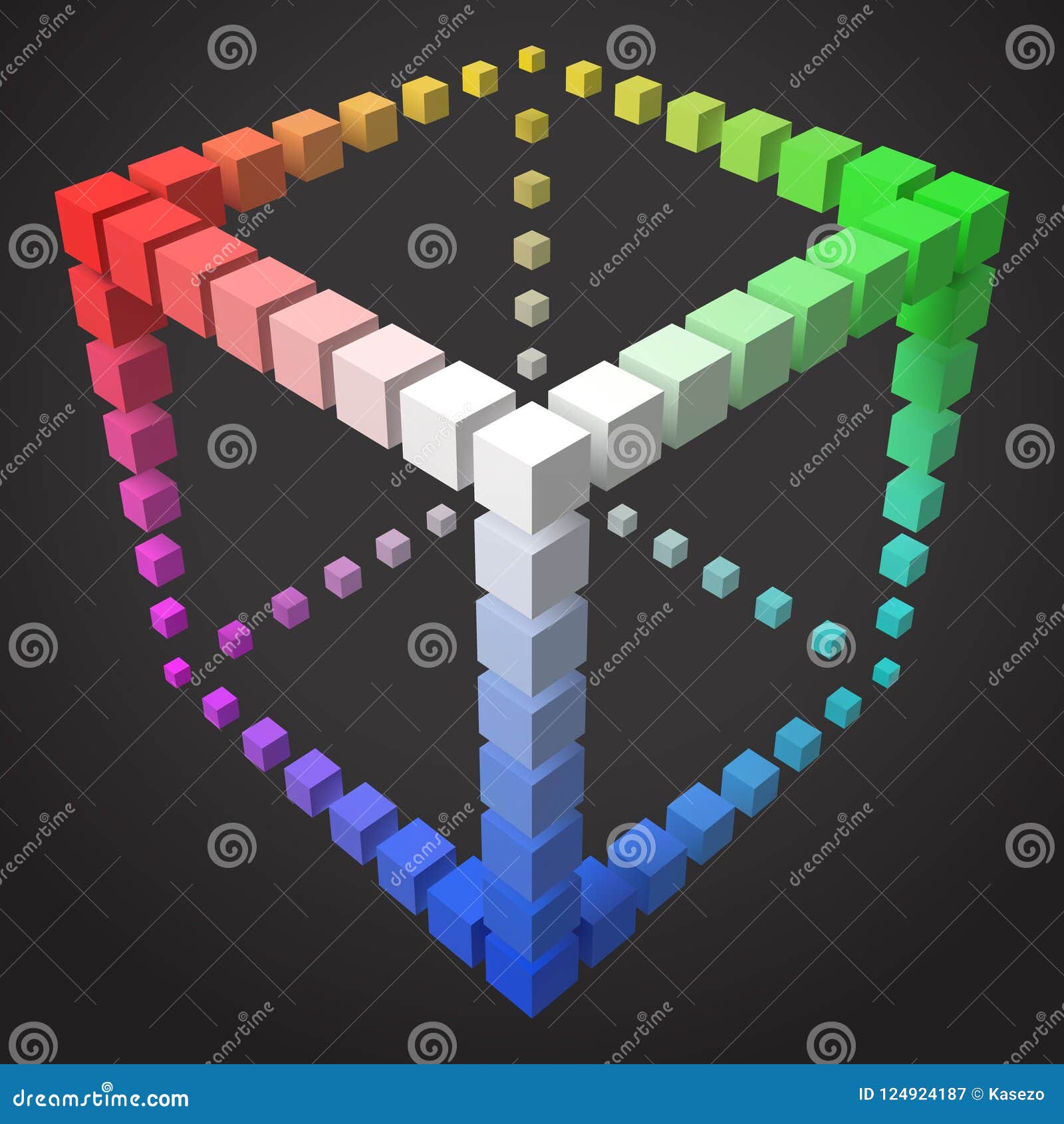 3d Style Cubic Frame Design with Cubes. Stock Vector - Illustration of ...