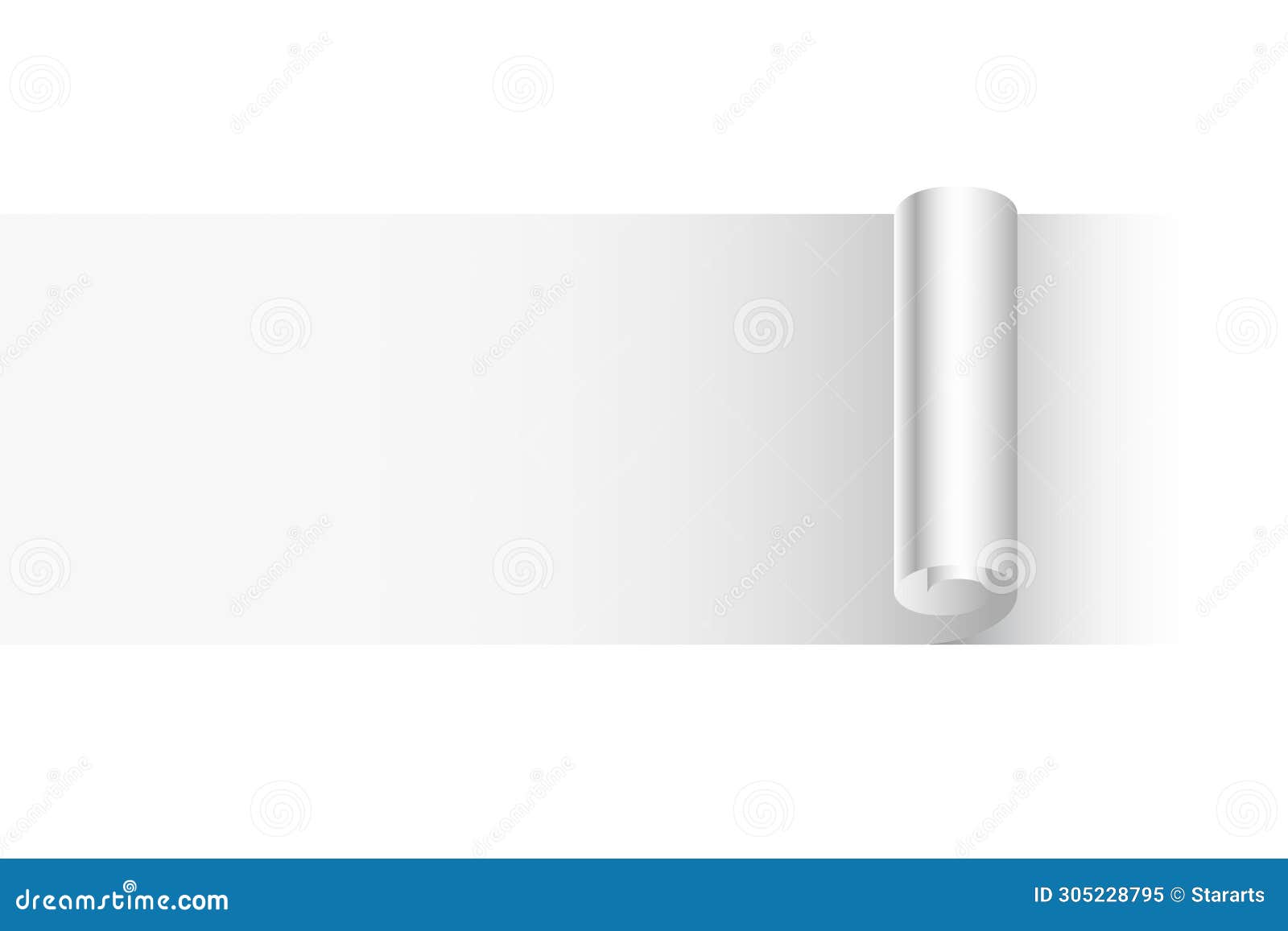 3d Style Empty Paper Rolled Sheet Template Design Stock Vector ...