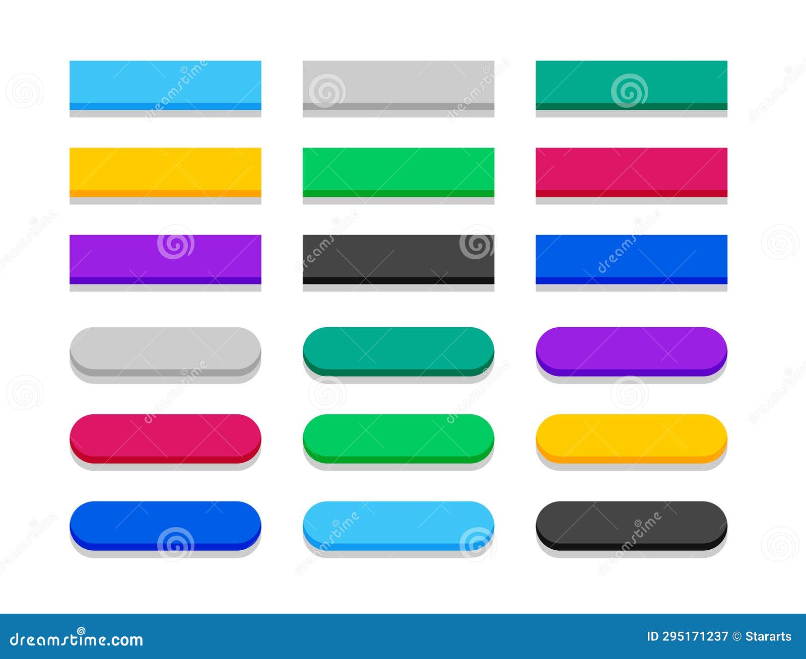 3d Style Empty UI/UX Button Icon in Collection Stock Illustration ...