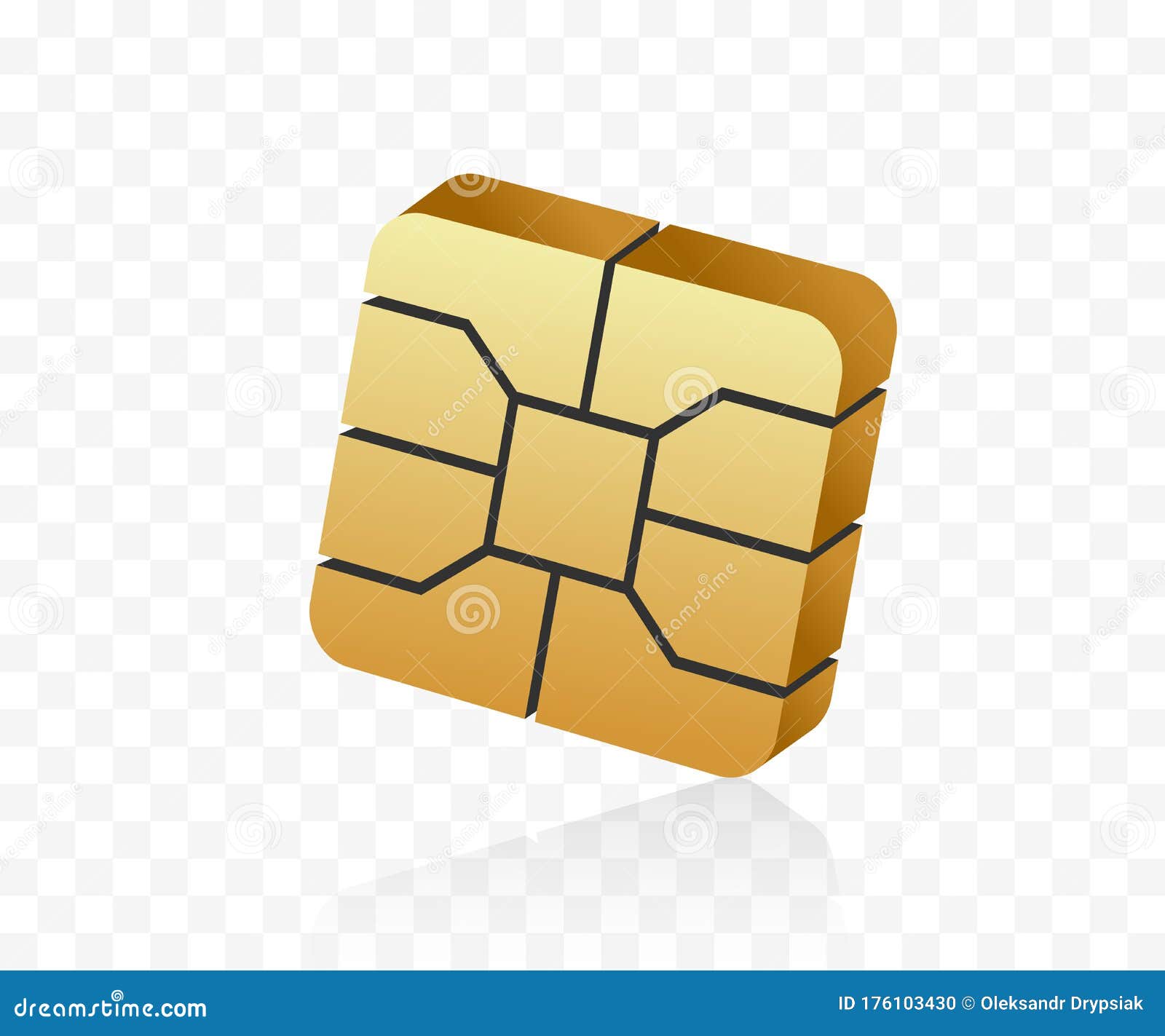 3D Style EMV Microchip. Nfc Technology for Secure Contactless Payments ...