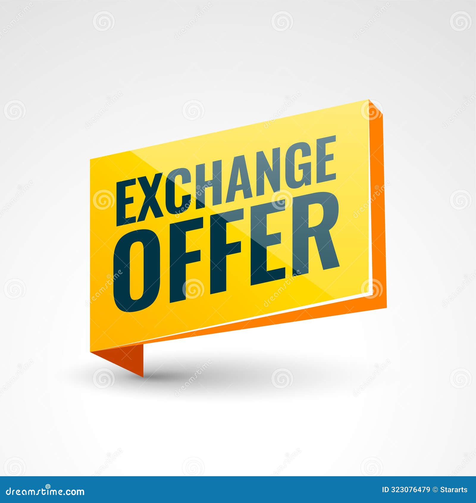 3d Style Exchange Offer Discount Background Design Stock Illustration ...