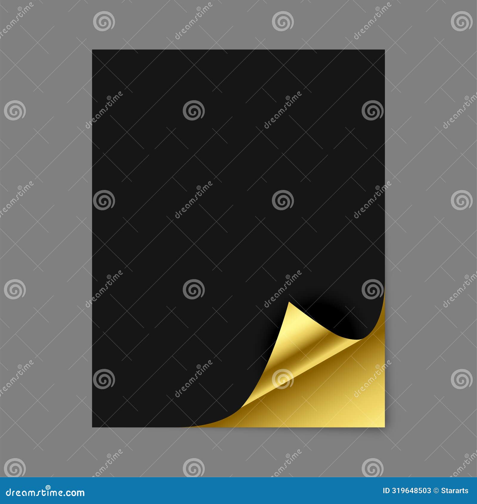 3d Style Golden Empty Page Fold Template with Shadow Effect Stock ...