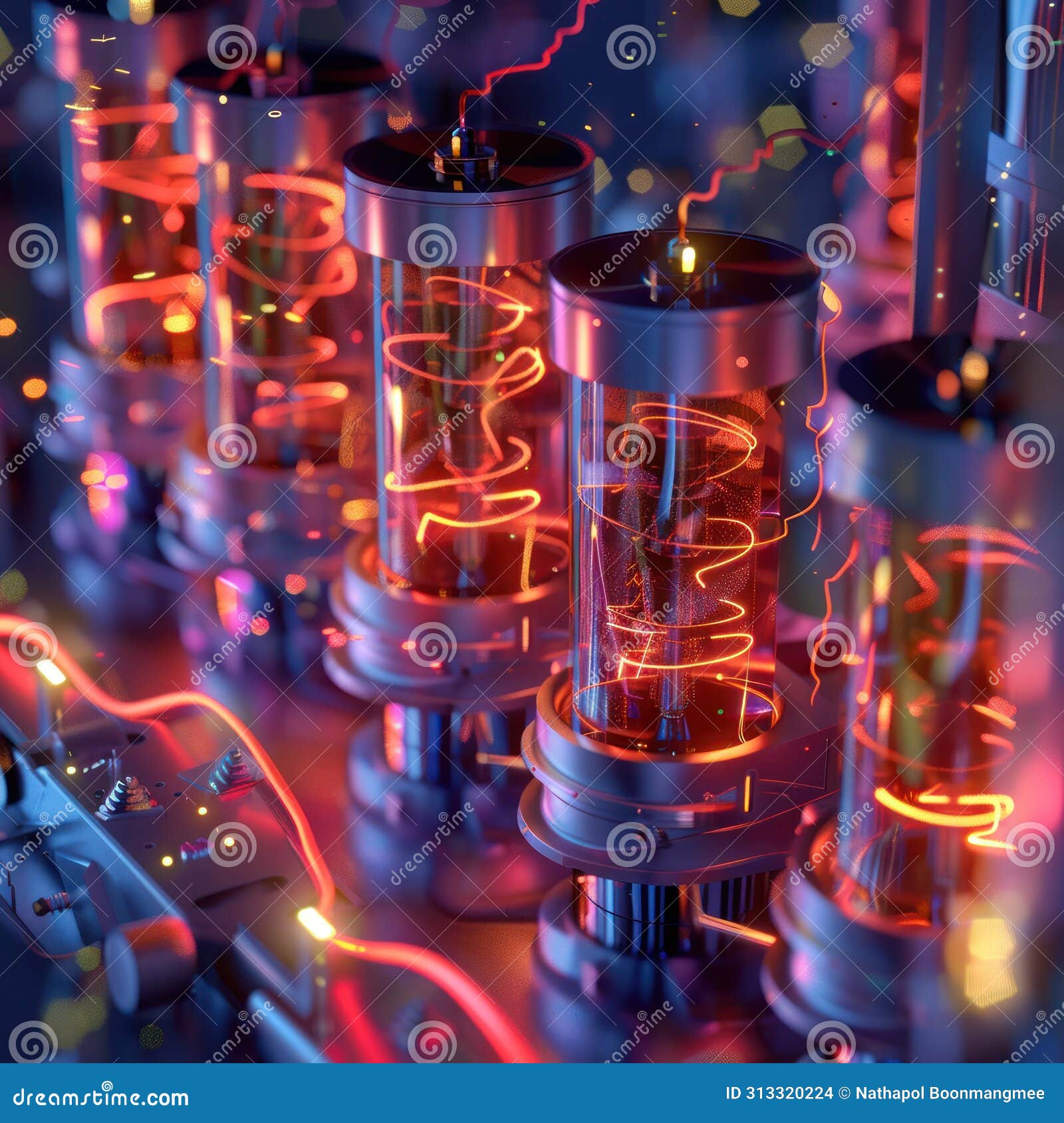 3D Style Rendering of EV Battery Cells in Action, Generative Ai Stock ...