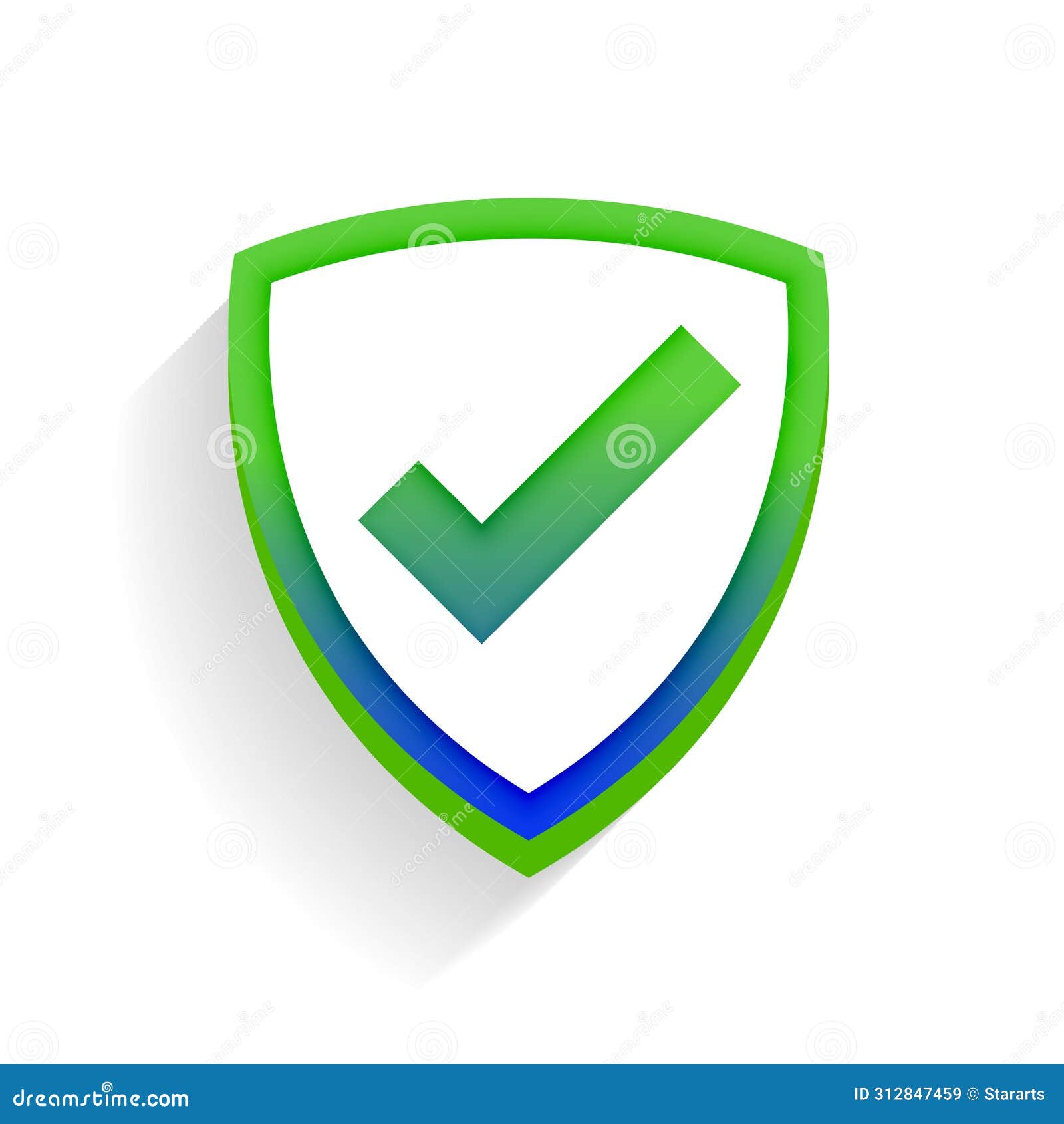 3d Style Safety Shield Logo with Checkmark Sign for Safe Access Stock ...