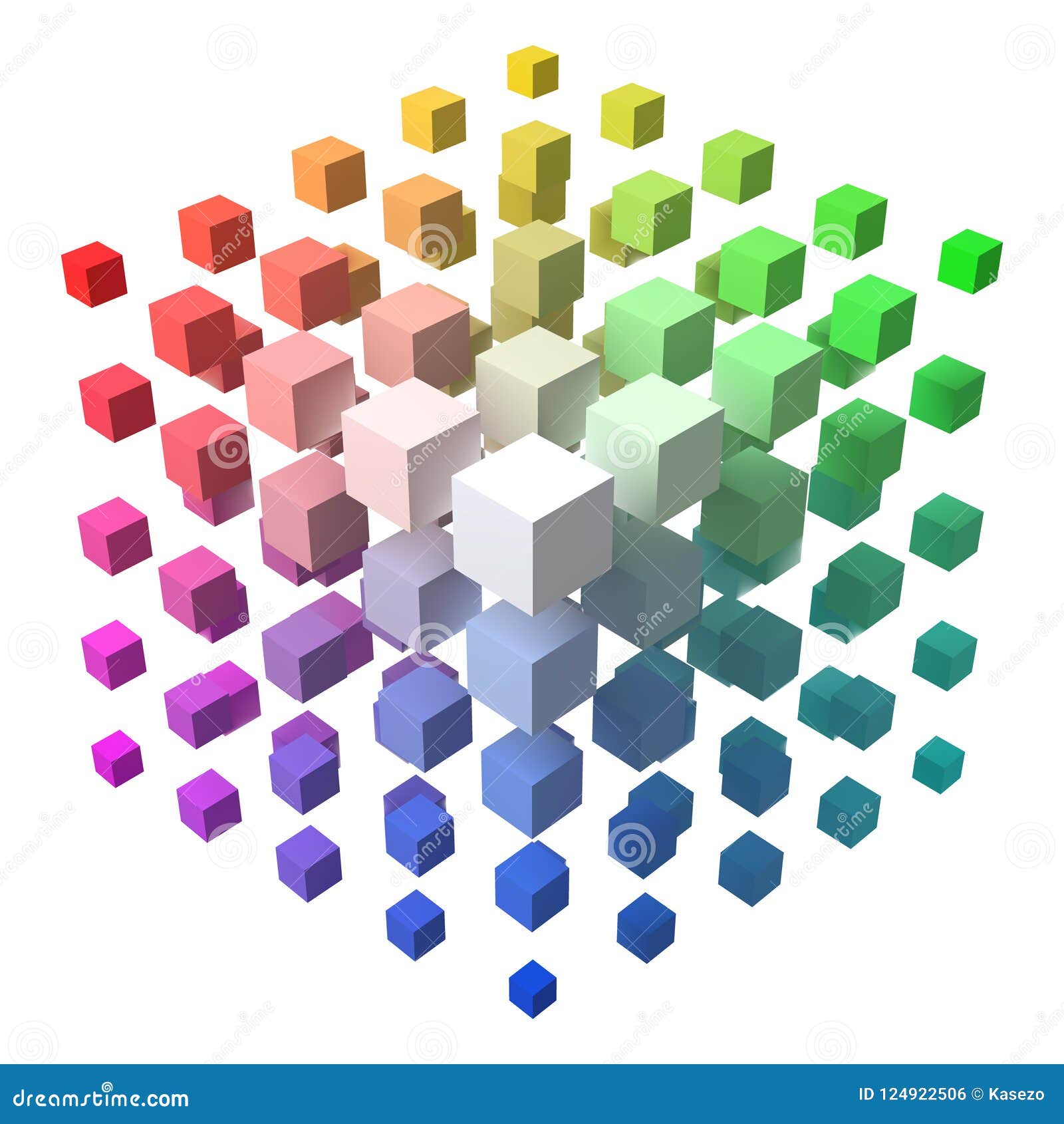 3d Style Vector Cubic Form Made of with Smaller Cubes. Stock Vector ...