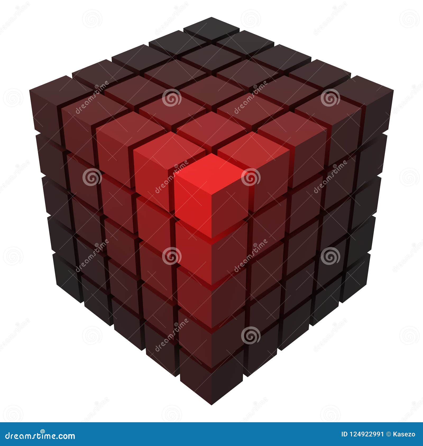 3d Style Vector Cubic Form Made of with Smaller Cubes. Stock Vector ...