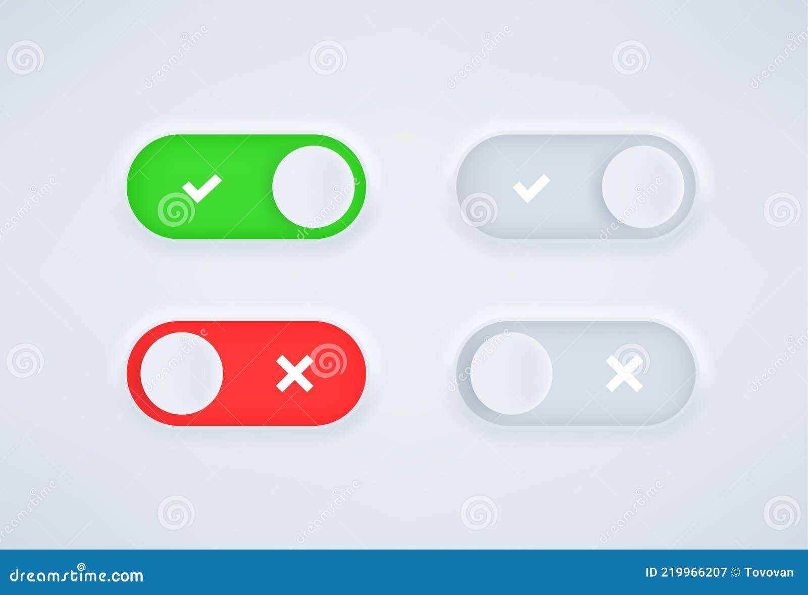 YES and NO Toggles Application Stock Vector - Illustration of right ...