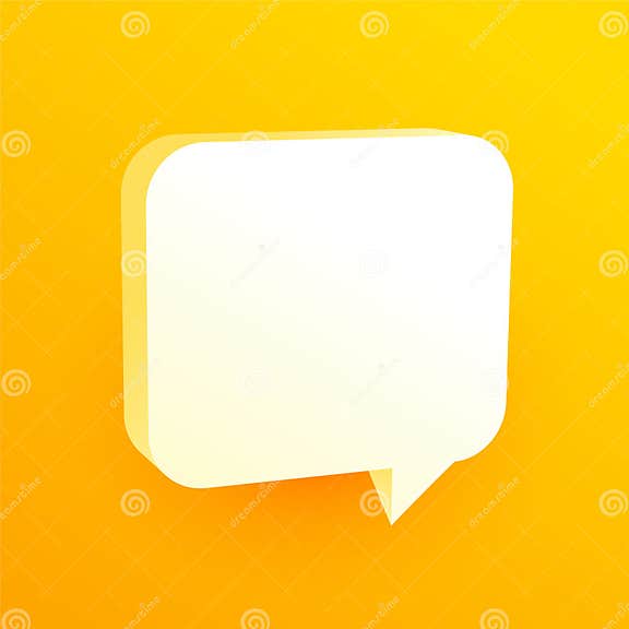 3d Style Web Chat Box Yellow Template for Dialogue or Message Stock ...