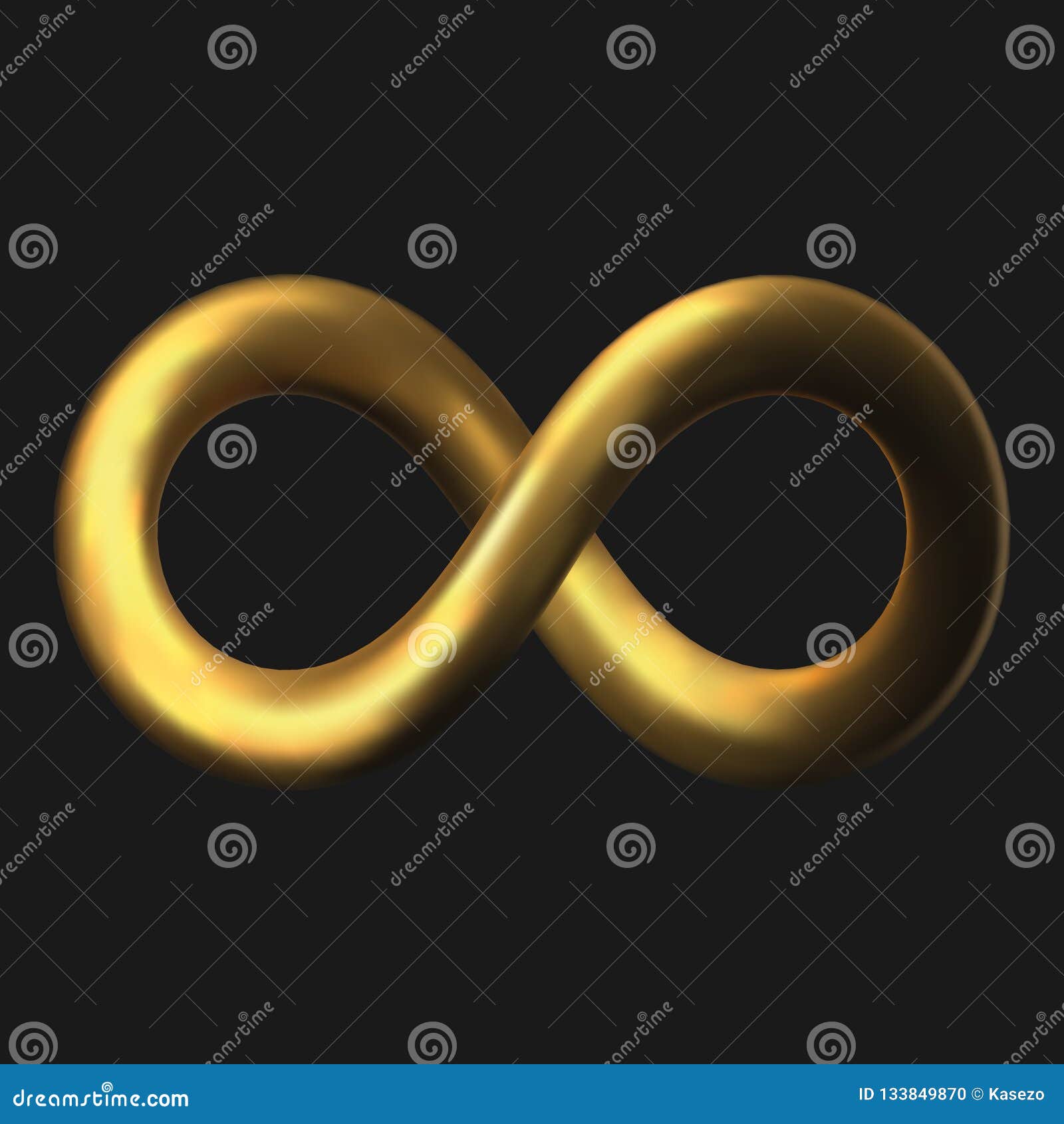 3d Styled Golden Infinity Symbol. Vector Illustration Stock Vector ...