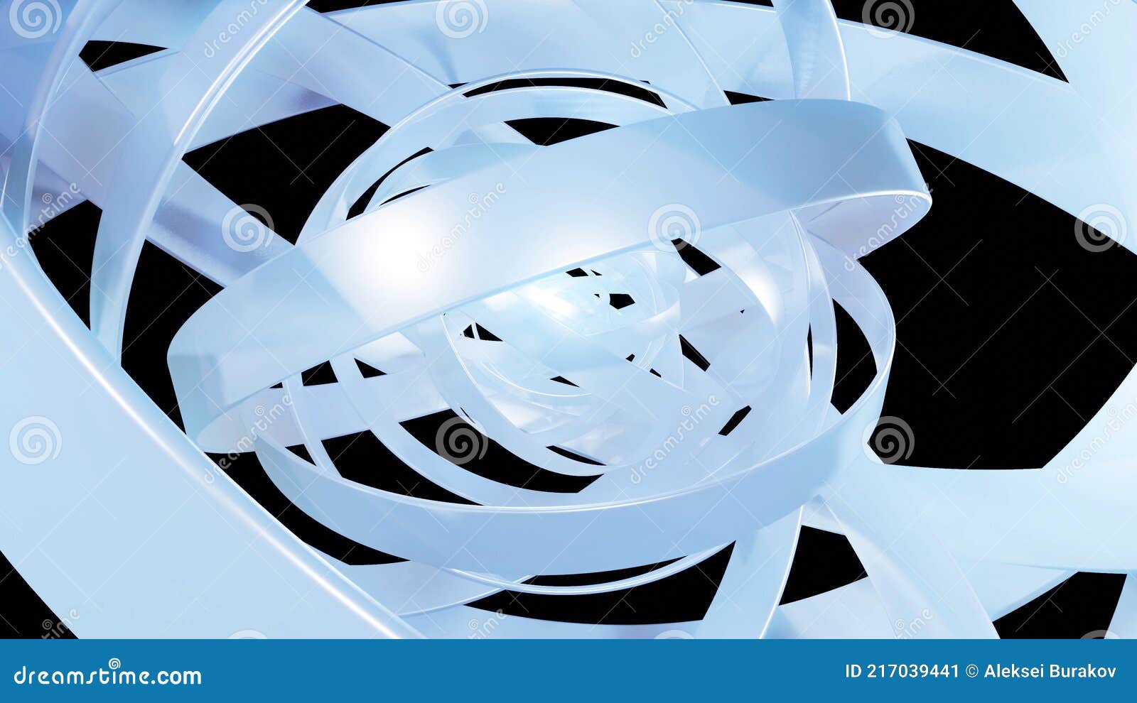 3D Stylish Abstract White Background with Rings or Circles Twisting in ...