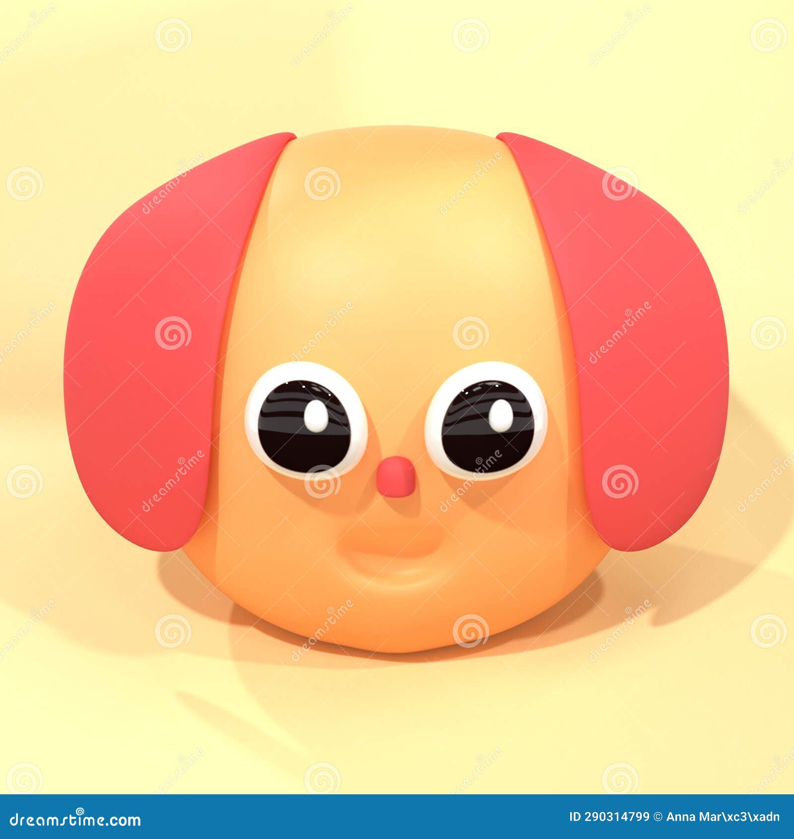 3D Stylized Dog Head Model stock illustration. Illustration of abstract ...