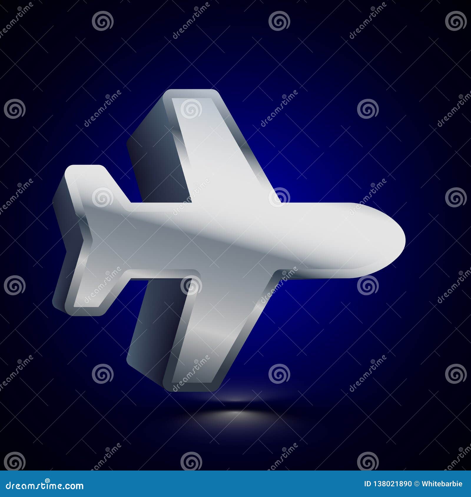 Stylized Plane Icon With Contrail, Landing Gears Retracted. Royalty ...