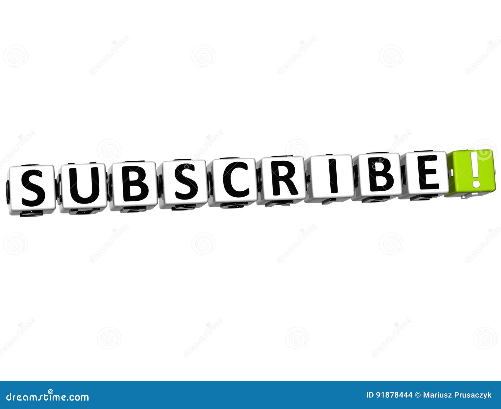 3D Subscribe Block Text on White Stock Illustration - Illustration of ...