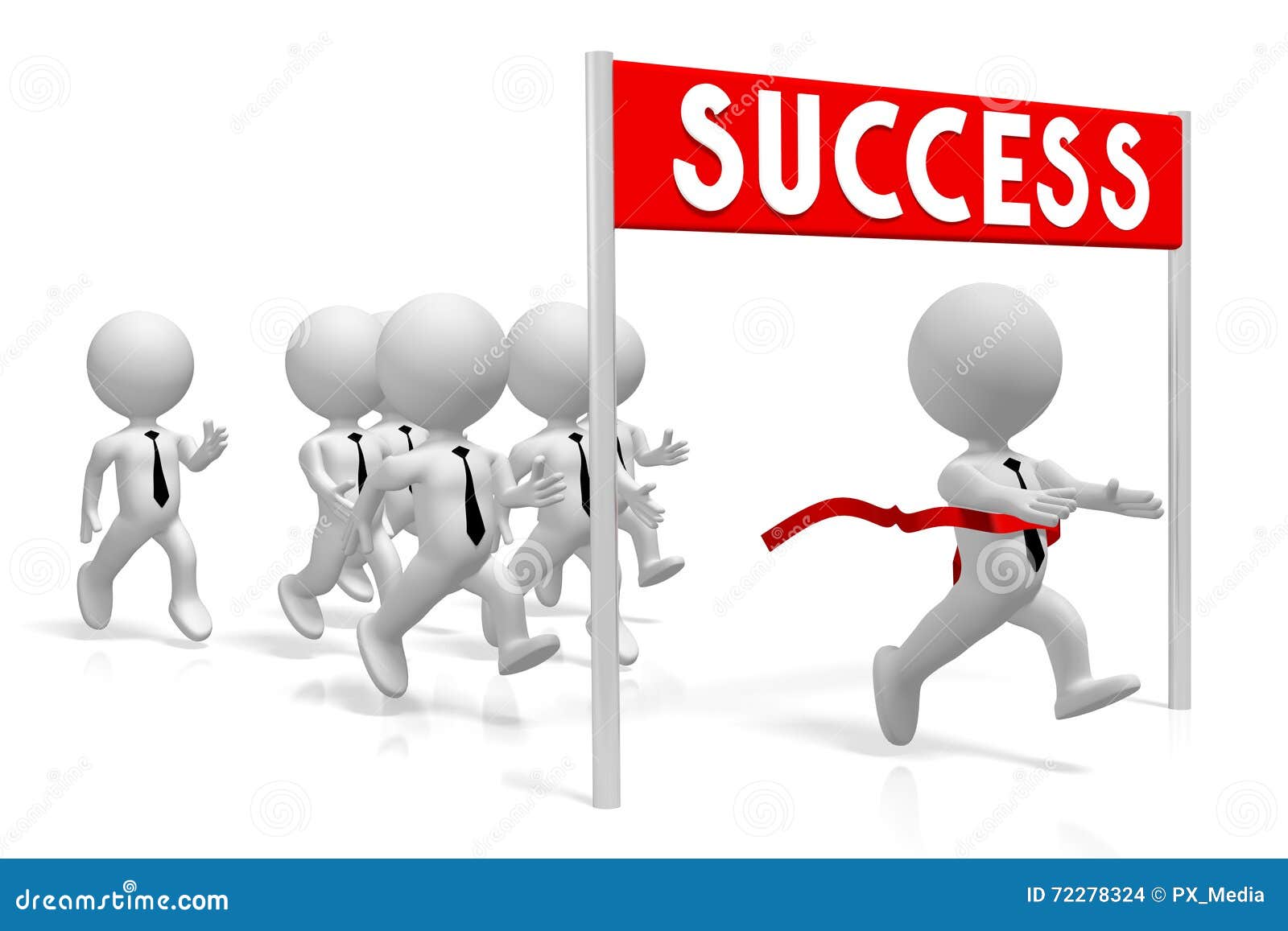 3D success concept stock illustration. Illustration of comic - 72278324
