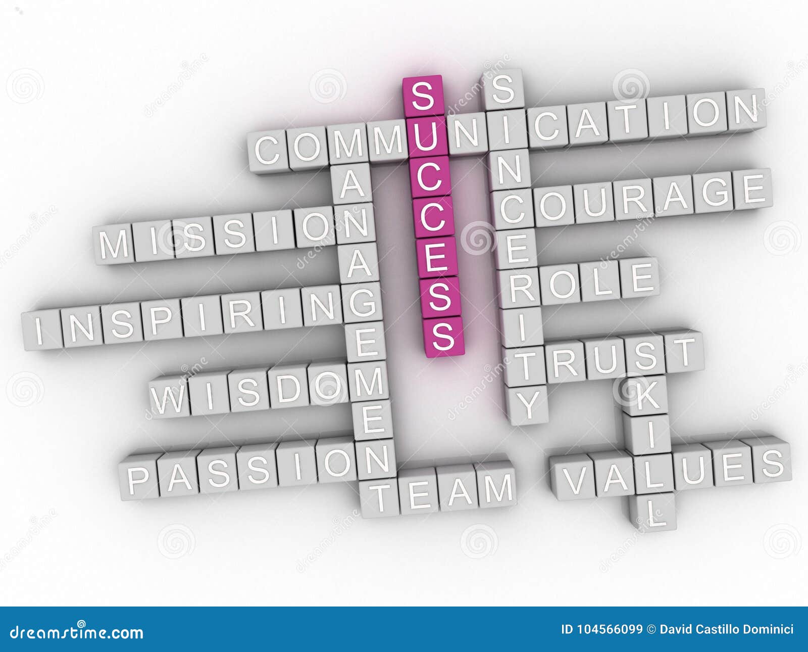 3d Success Concept Word Cloud Stock Illustration - Illustration of ...