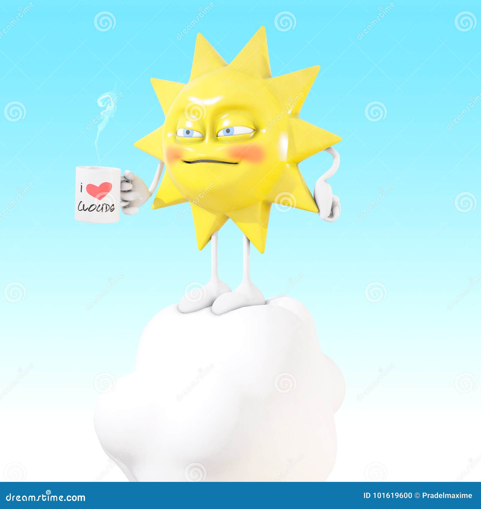 3D sun character rises stock photo. Image of seasonal - 101619600