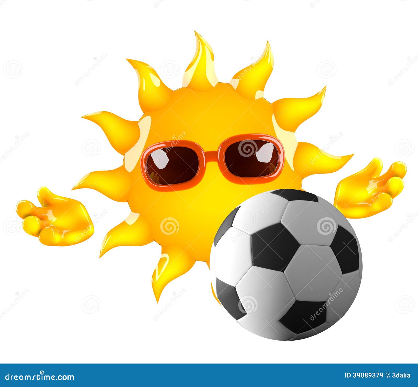 3d Sun football stock illustration. Illustration of summer - 39089379