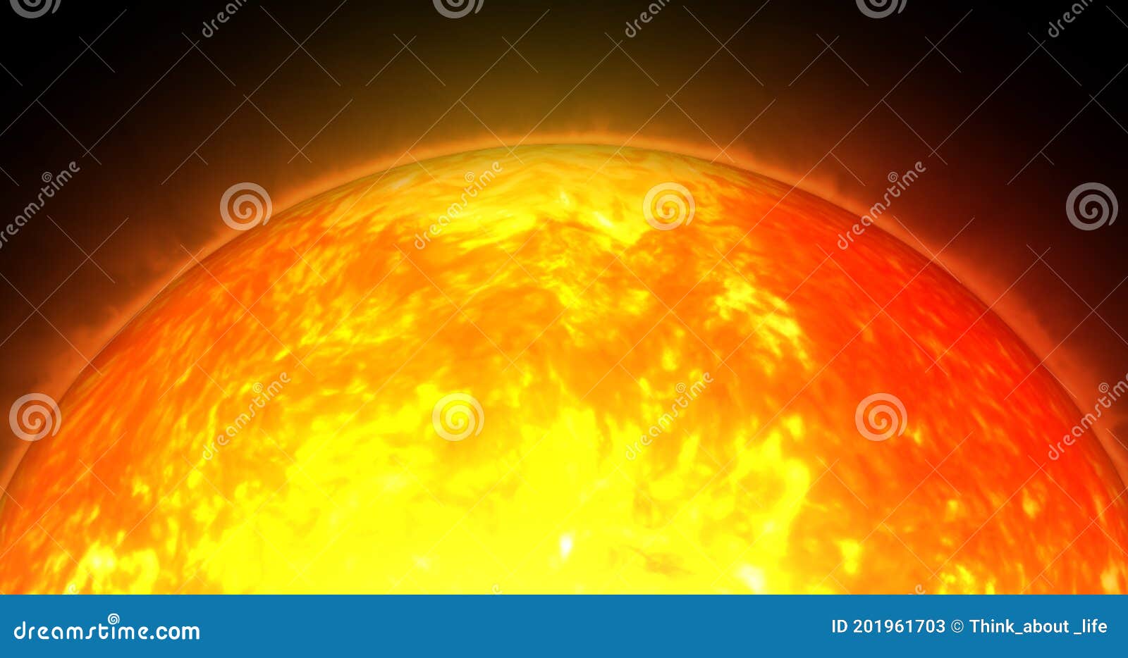 3d Sun Isolate on Black .4k Closeup Sun View from Space. Waving Lava ...