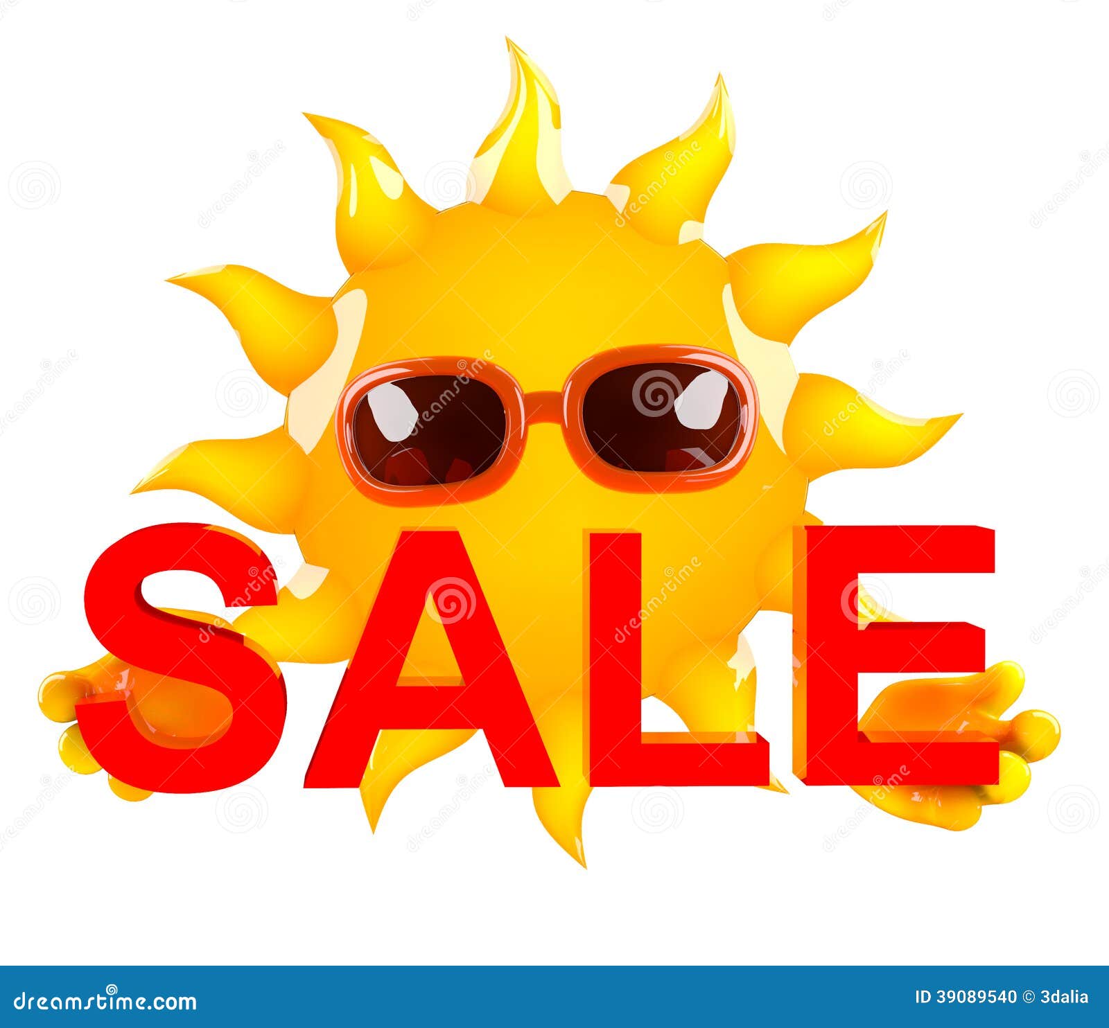 3d Sun sale stock illustration. Illustration of summer - 39089540