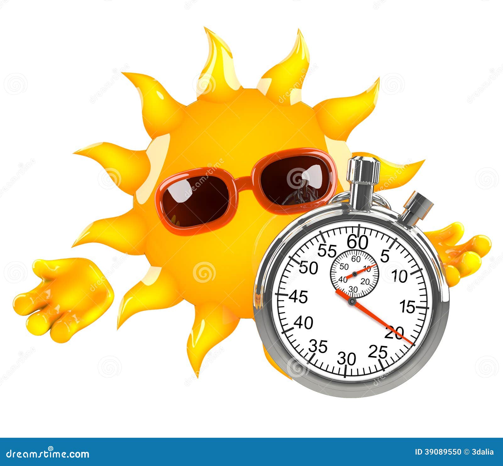 3d Sun timer stock illustration. Illustration of summer - 39089550