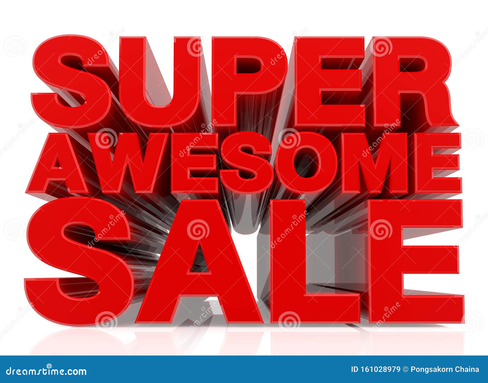 3D SUPER AWESOME SALE Word on White Background 3d Rendering Stock ...