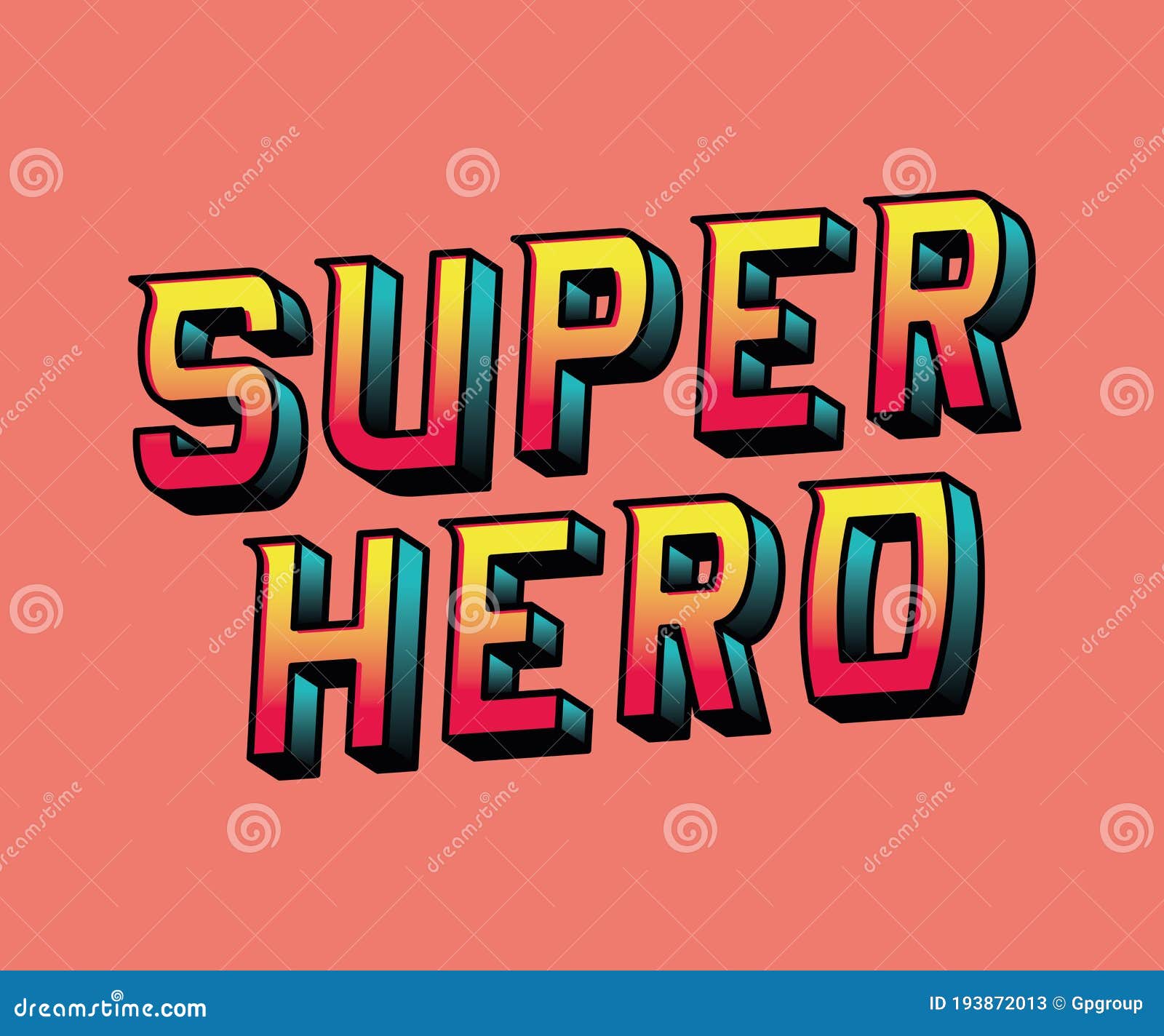 3d Hero Lettering On Black Background Vector Design | CartoonDealer.com ...