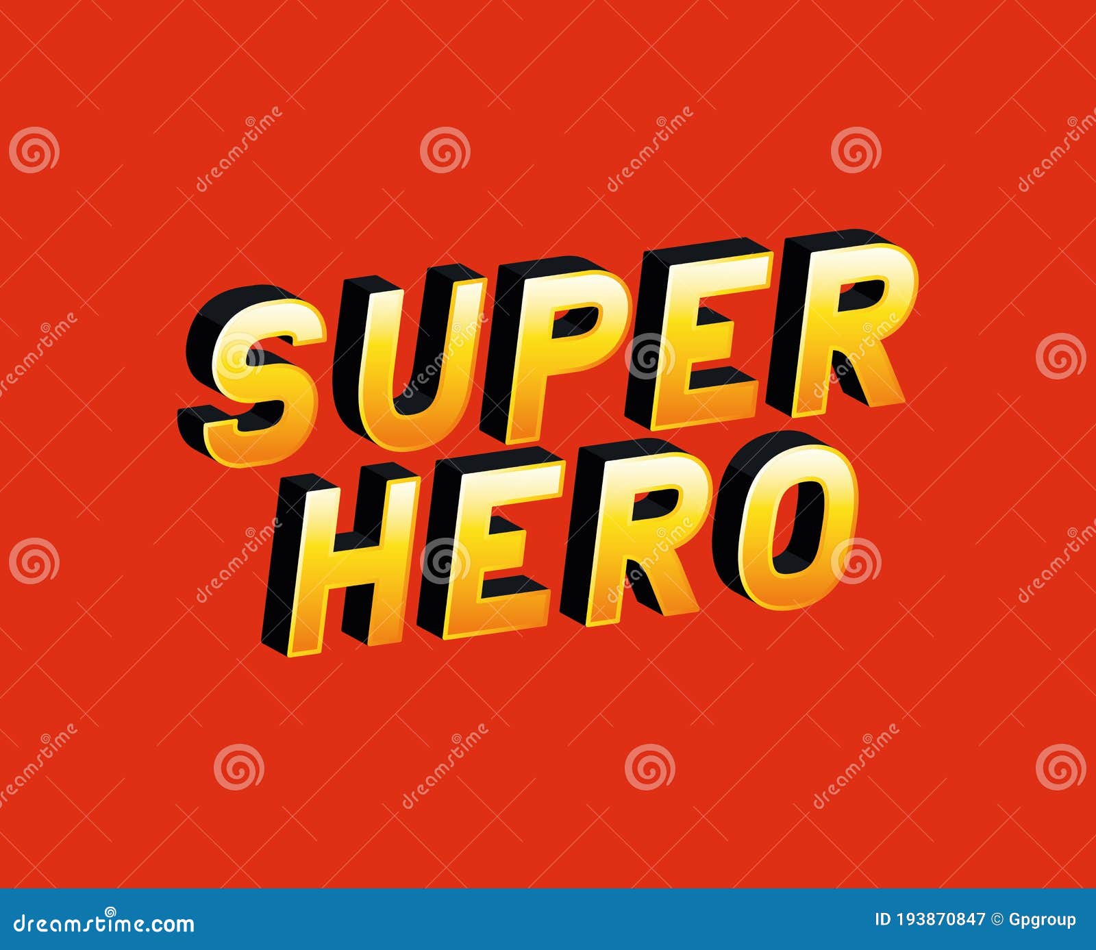 3d Hero Lettering On Black Background Vector Design | CartoonDealer.com ...