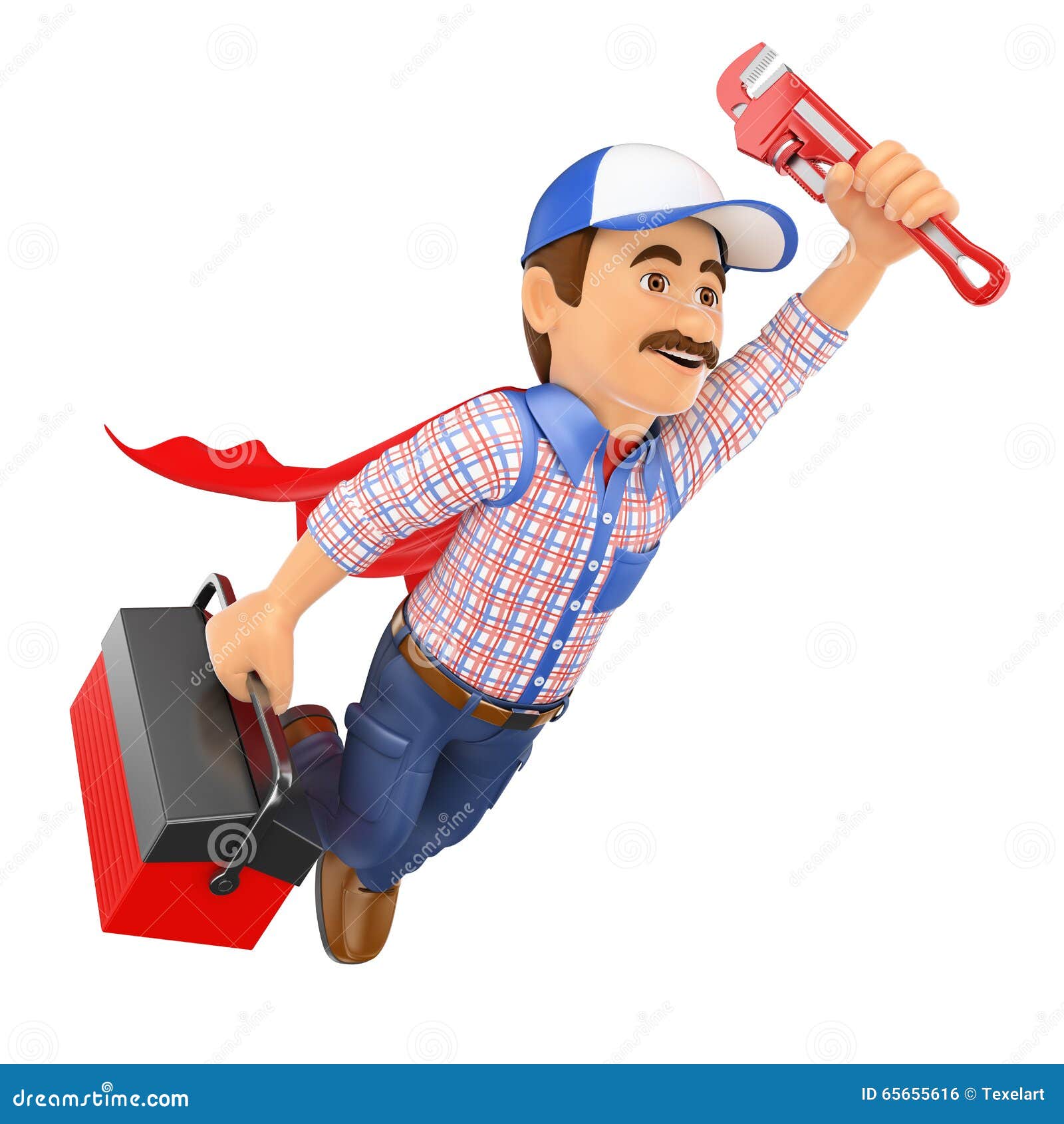 Super Plumber Plunger Wrench Cartoon Royalty-Free Illustration ...