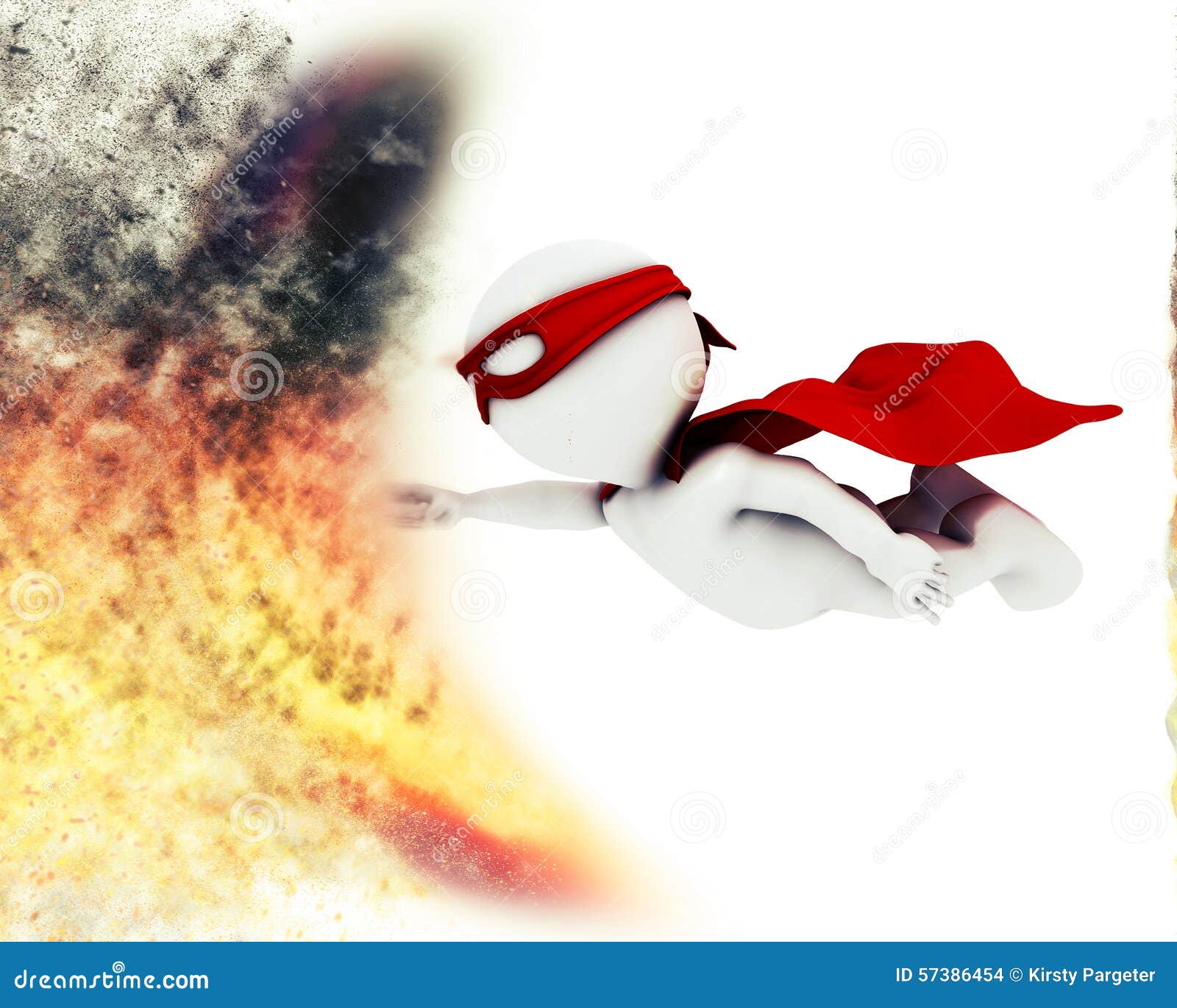3D Superhero with Blast Special Effect Stock Illustration ...