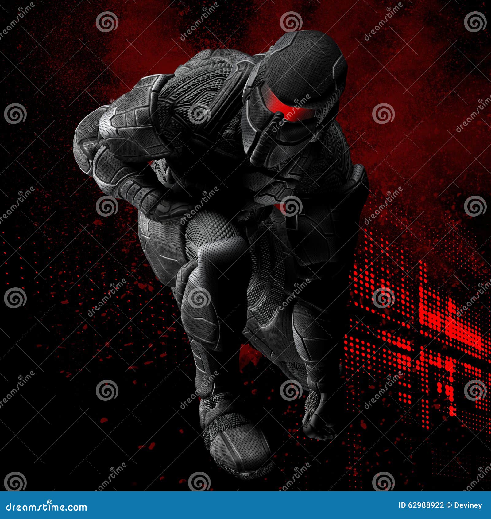 3D Superhero with Red Graphics Stock Illustration - Illustration of ...