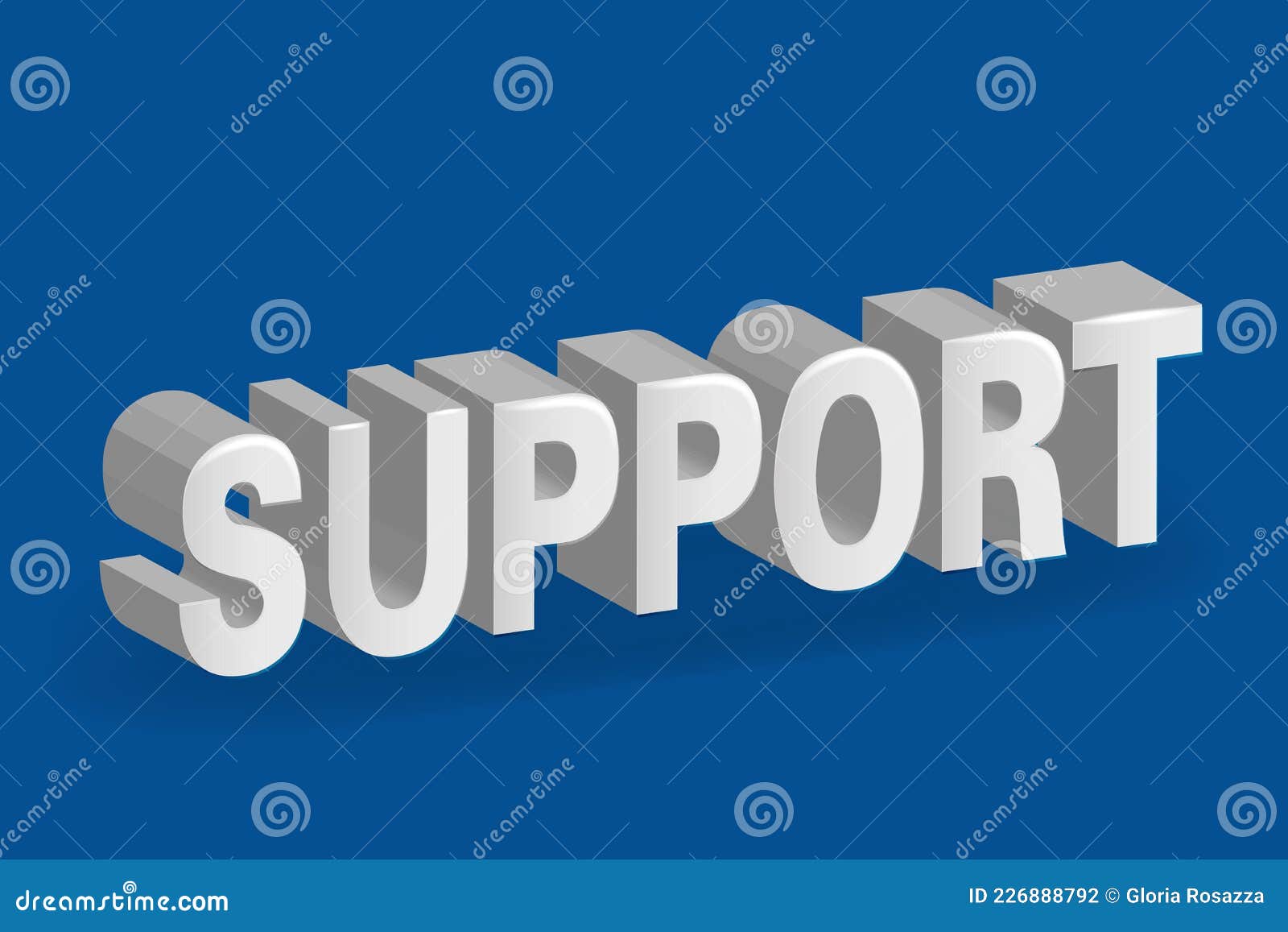 3D Support Word Text on Blue Background Stock Vector - Illustration of ...