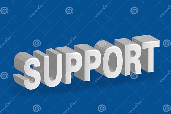 3D Support Word Text on Blue Background Stock Vector - Illustration of ...