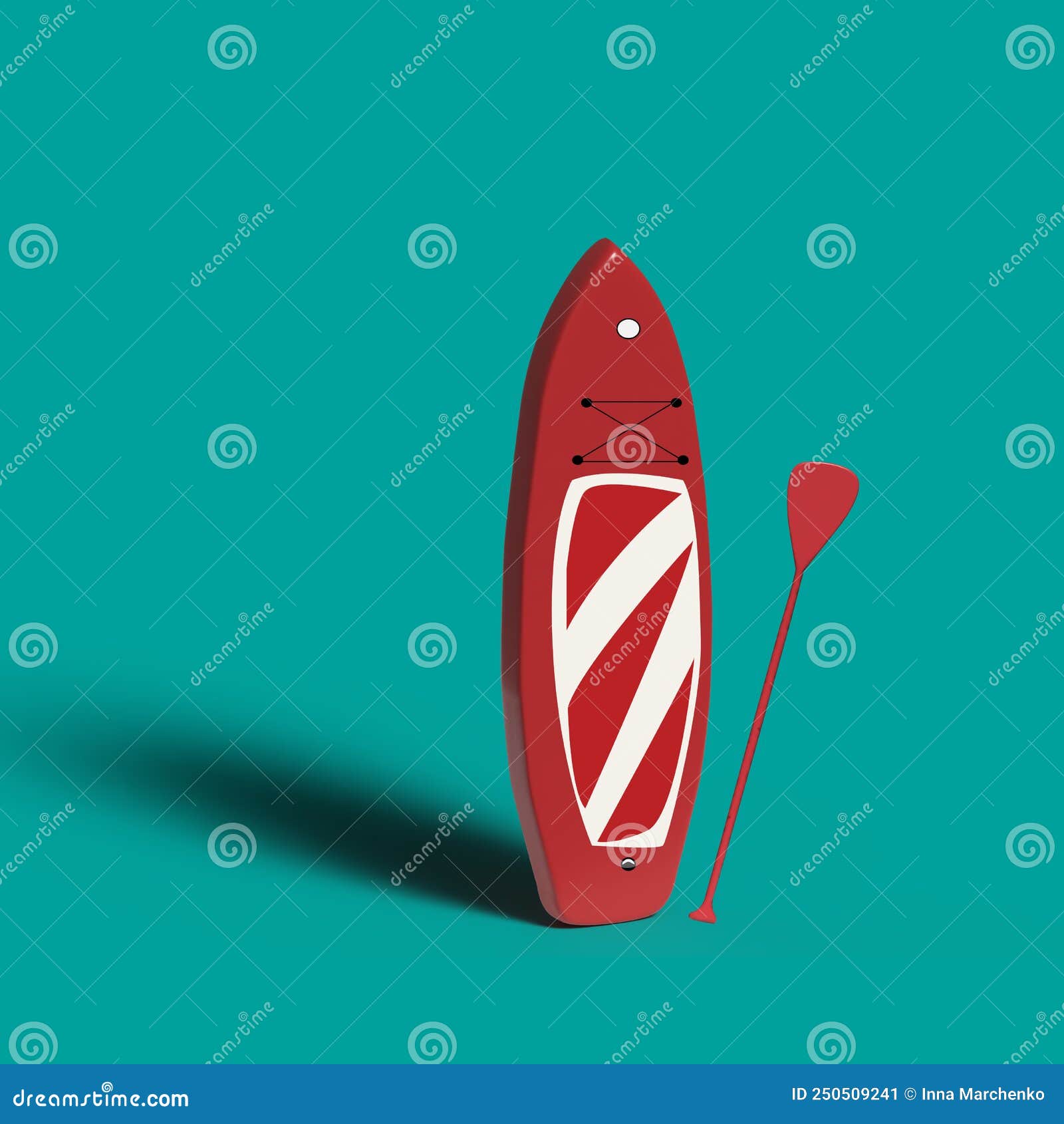 3d Surf or Sup Board with Paddle. Stock Vector - Illustration of ...