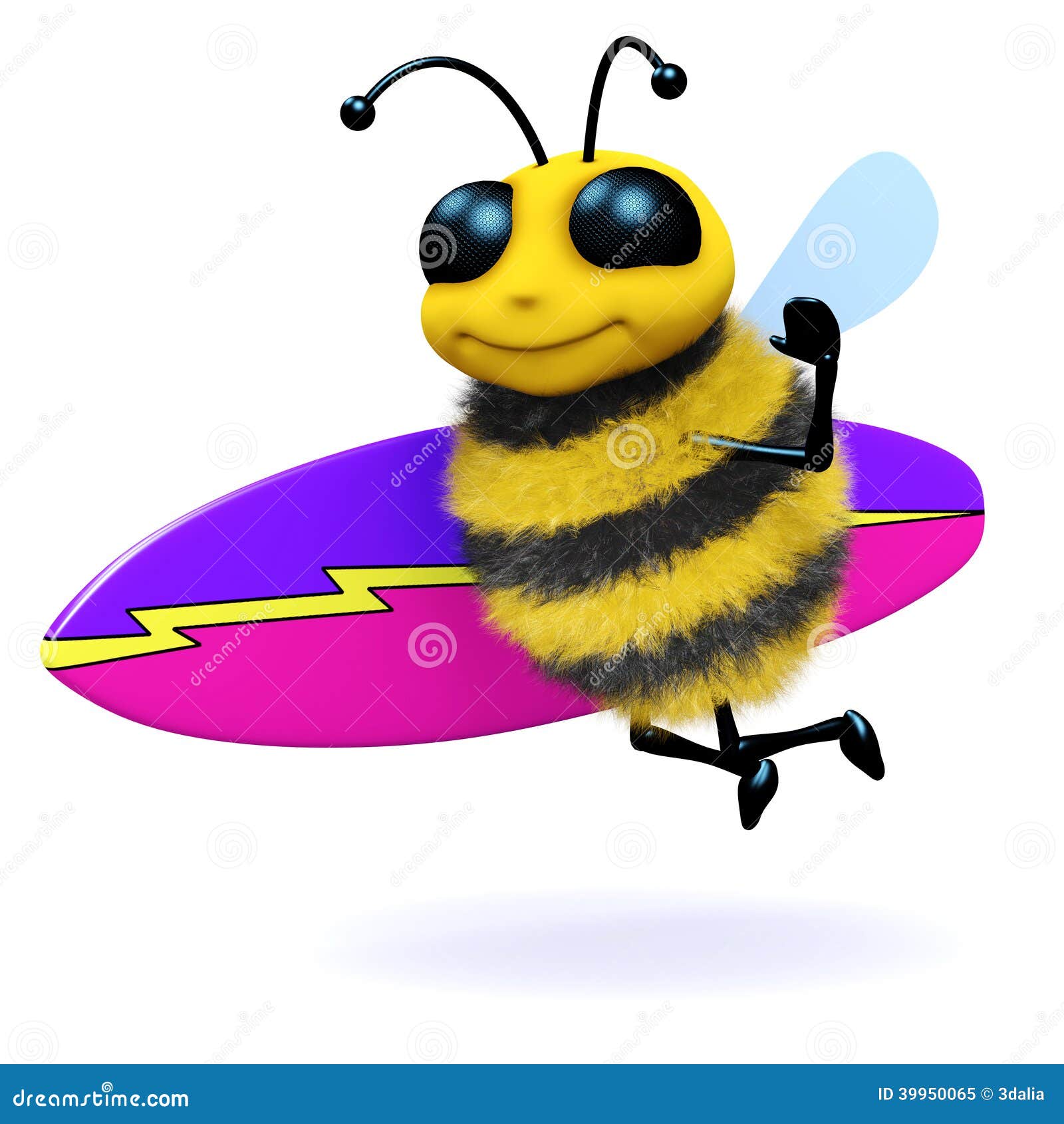 3d Surfer bee stock illustration. Illustration of hive - 39950065