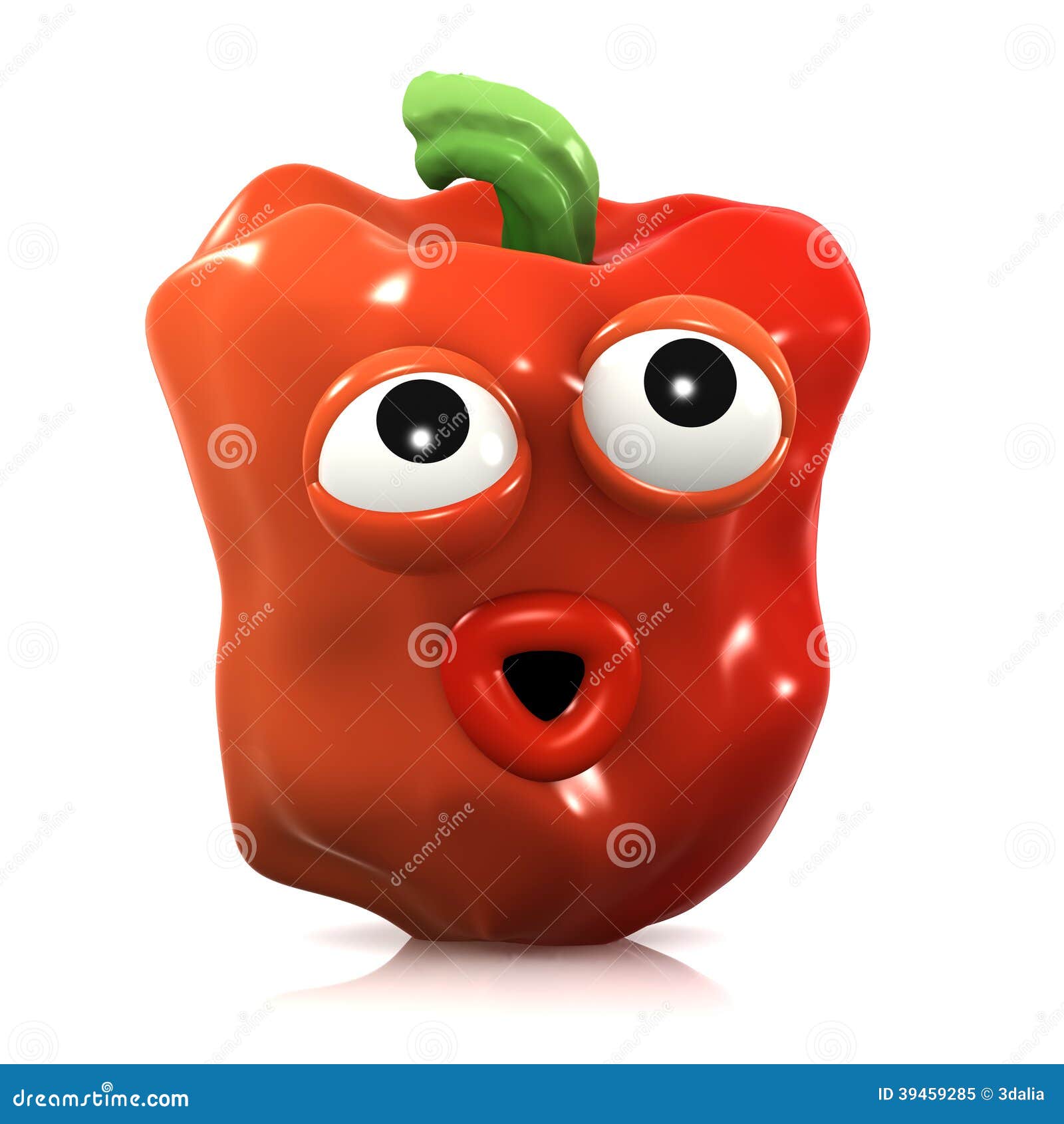3d Surprised red pepper stock illustration. Illustration of natural ...