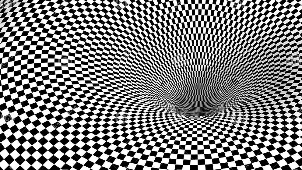 3D Surreal Checker Pattern Background and Hole Stock Illustration ...