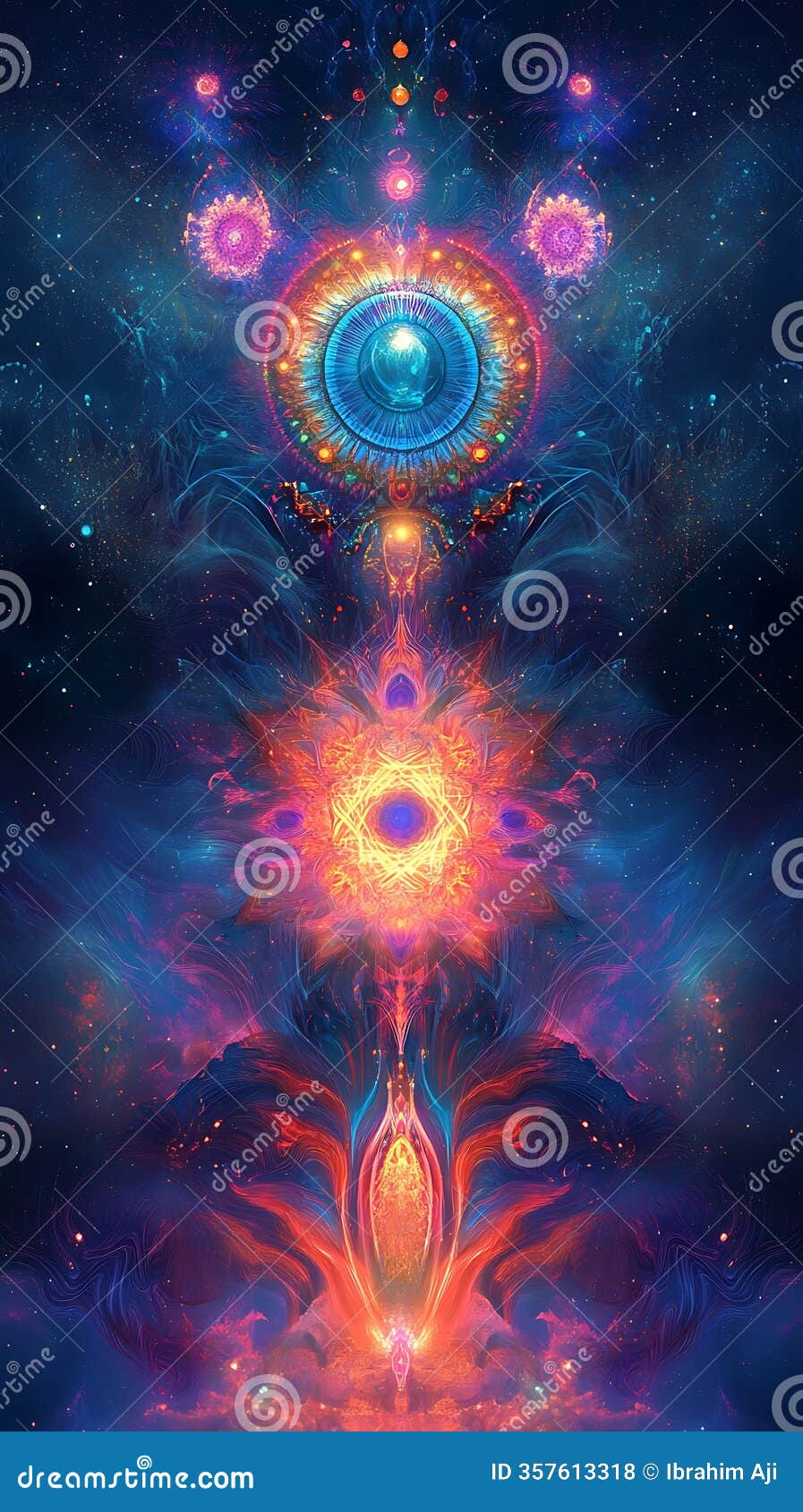 3D Surreal Illustration of Sacred Geometry Stock Illustration ...