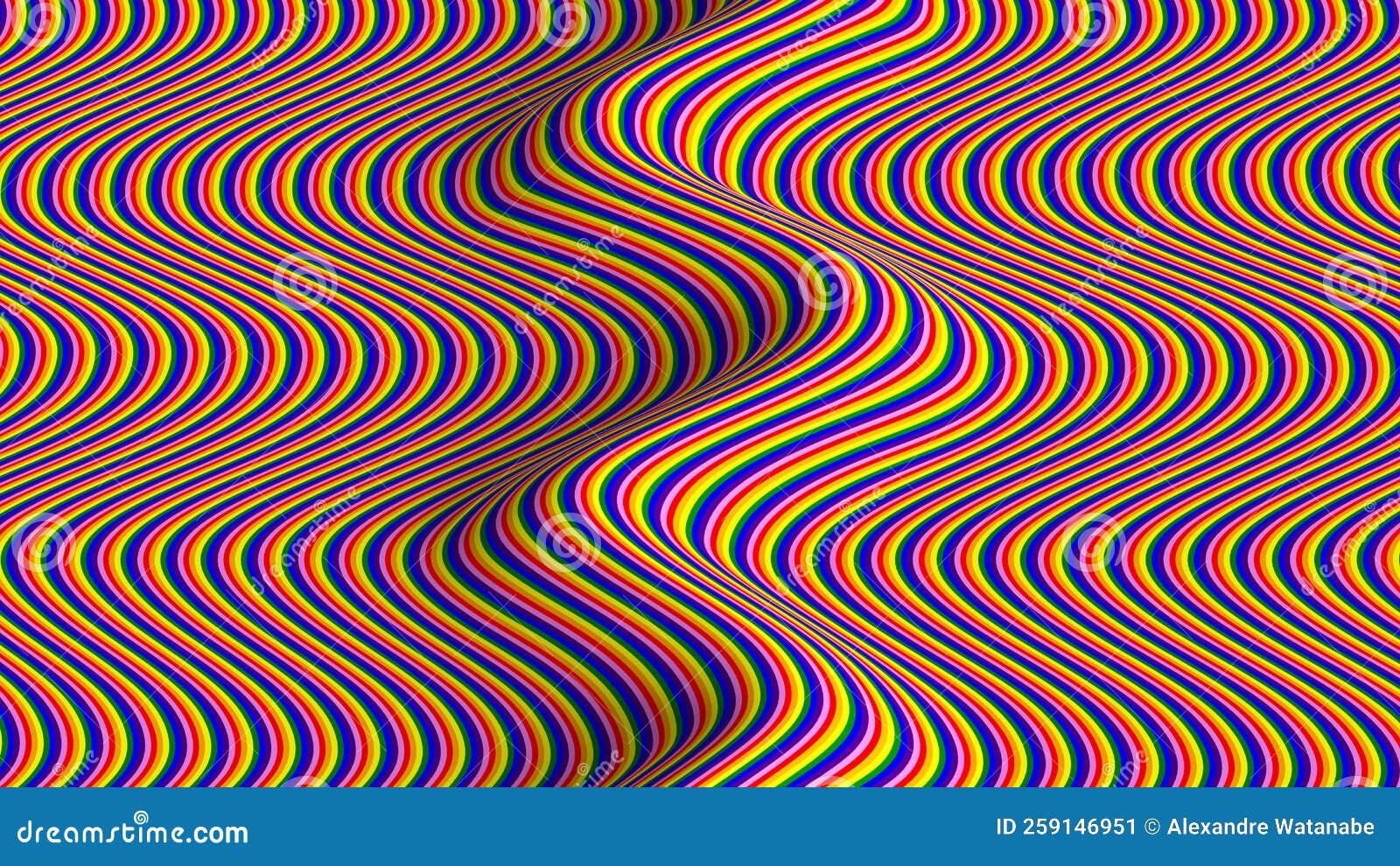 3D Surreal Striped Rainbow Pattern Background Stock Illustration ...