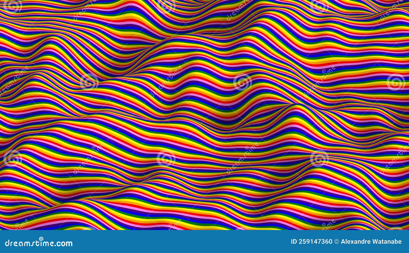 3D Surreal Striped Rainbow Pattern Background Stock Illustration ...