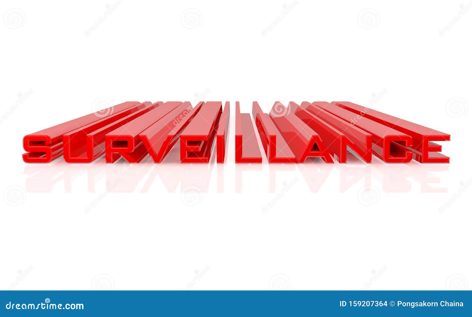 3D SURVEILLANCE Word on White Background 3d Rendering Stock ...