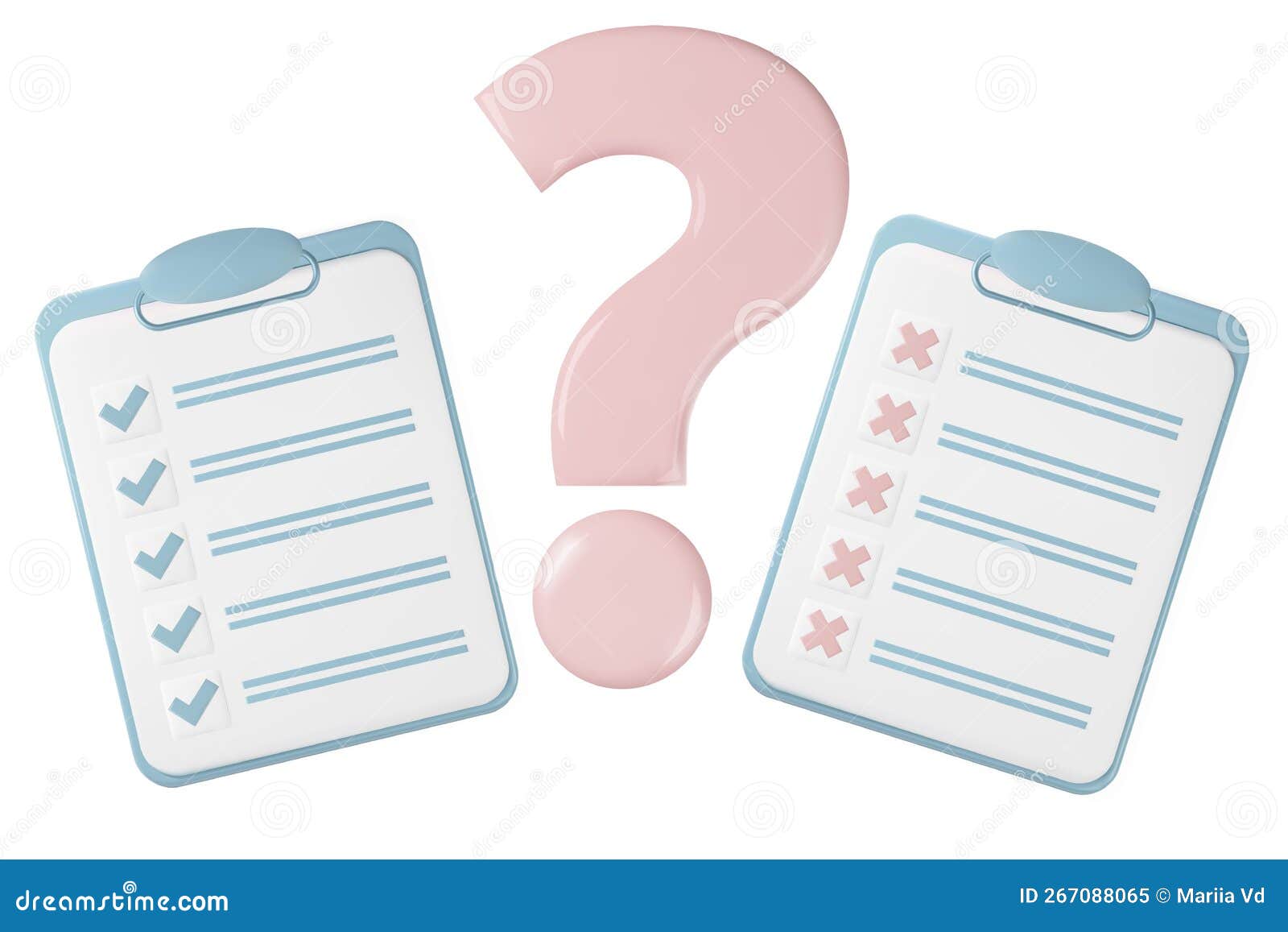3d Survey Icon with Question Mark. Pass Exam or Fail Vector ...