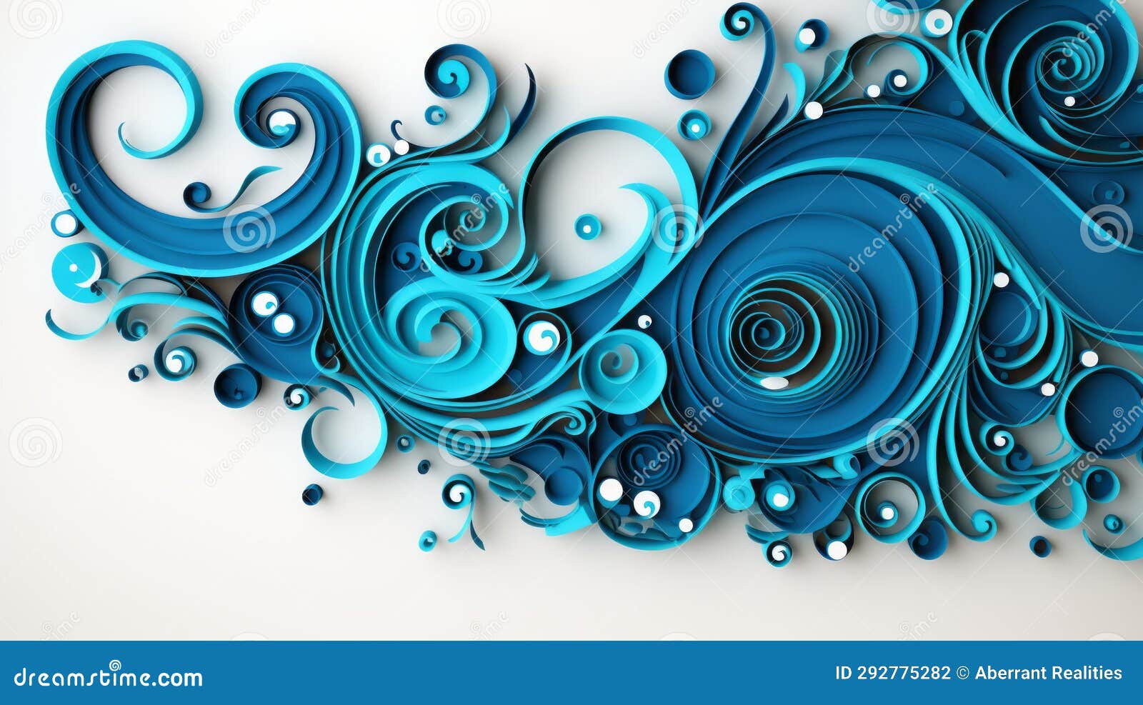 3d Swirly Design with Blue Swirls on a White Background Stock ...