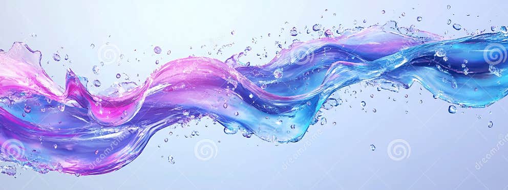 3D Swoosh of Water with Realistic Texture and Motion, Featuring Curved ...