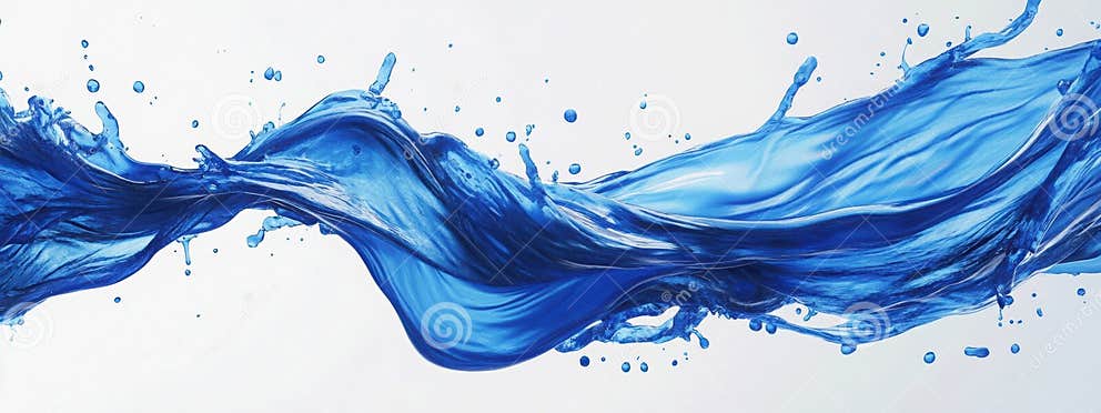 3D Swoosh of Water with Realistic Texture and Motion, Featuring Curved ...