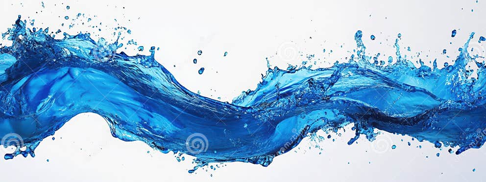 3D Swoosh of Water with Realistic Texture and Motion, Featuring Curved ...