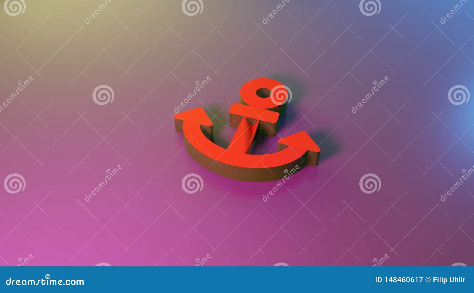 3d Symbol of Anchor Icon Render Stock Illustration - Illustration of ...