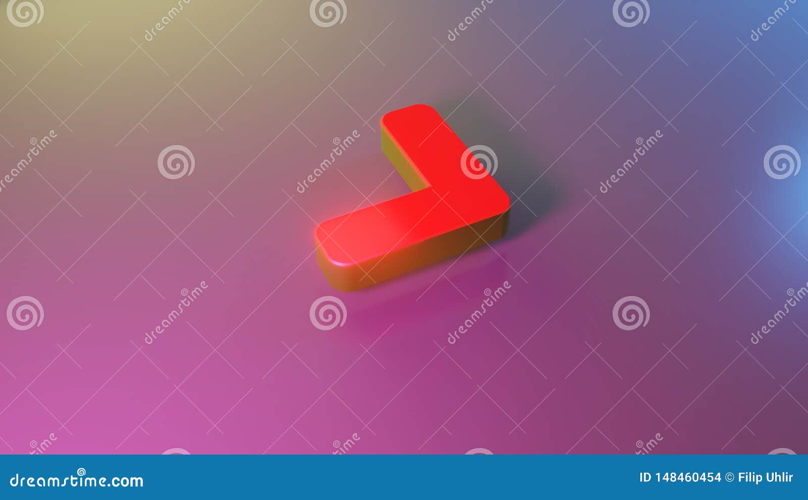 3d Symbol of Angle Right Icon Render Stock Illustration - Illustration ...