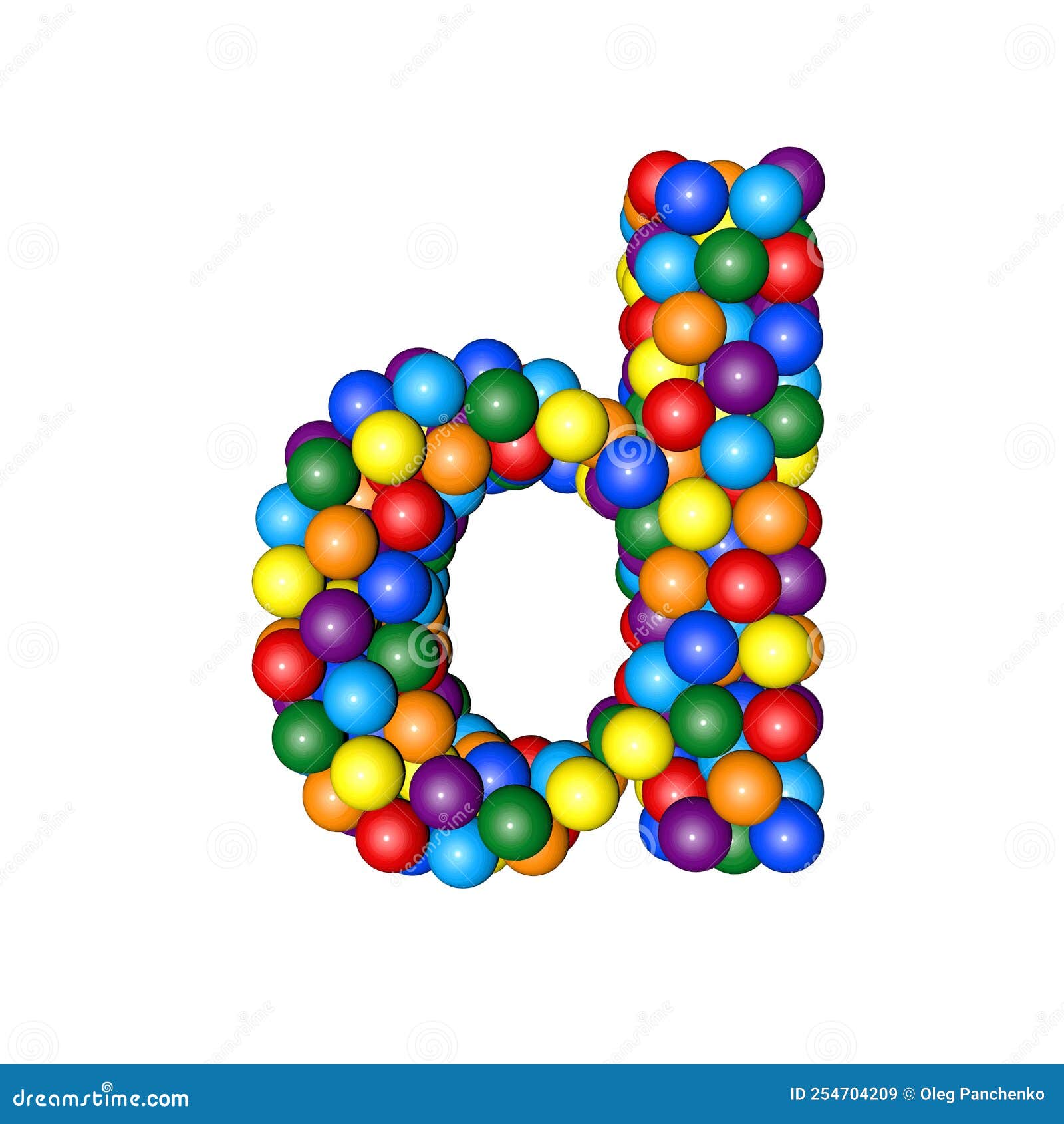 Symbol from Balls of Rainbow Colors. Letter D Stock Vector ...