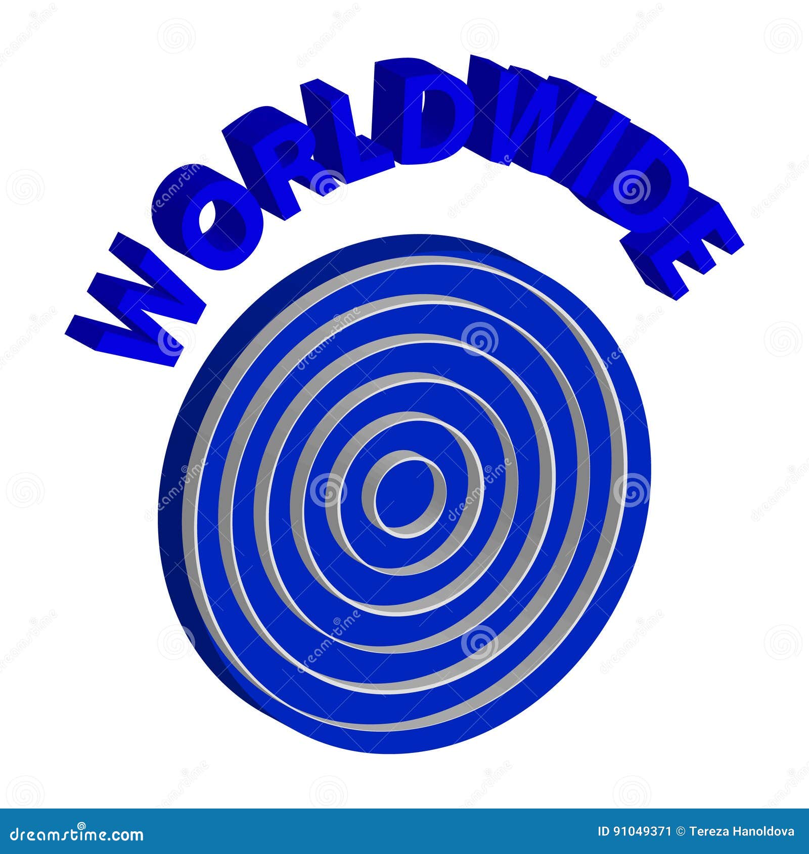 3D Symbol of Blue World on White Background Stock Vector - Illustration ...