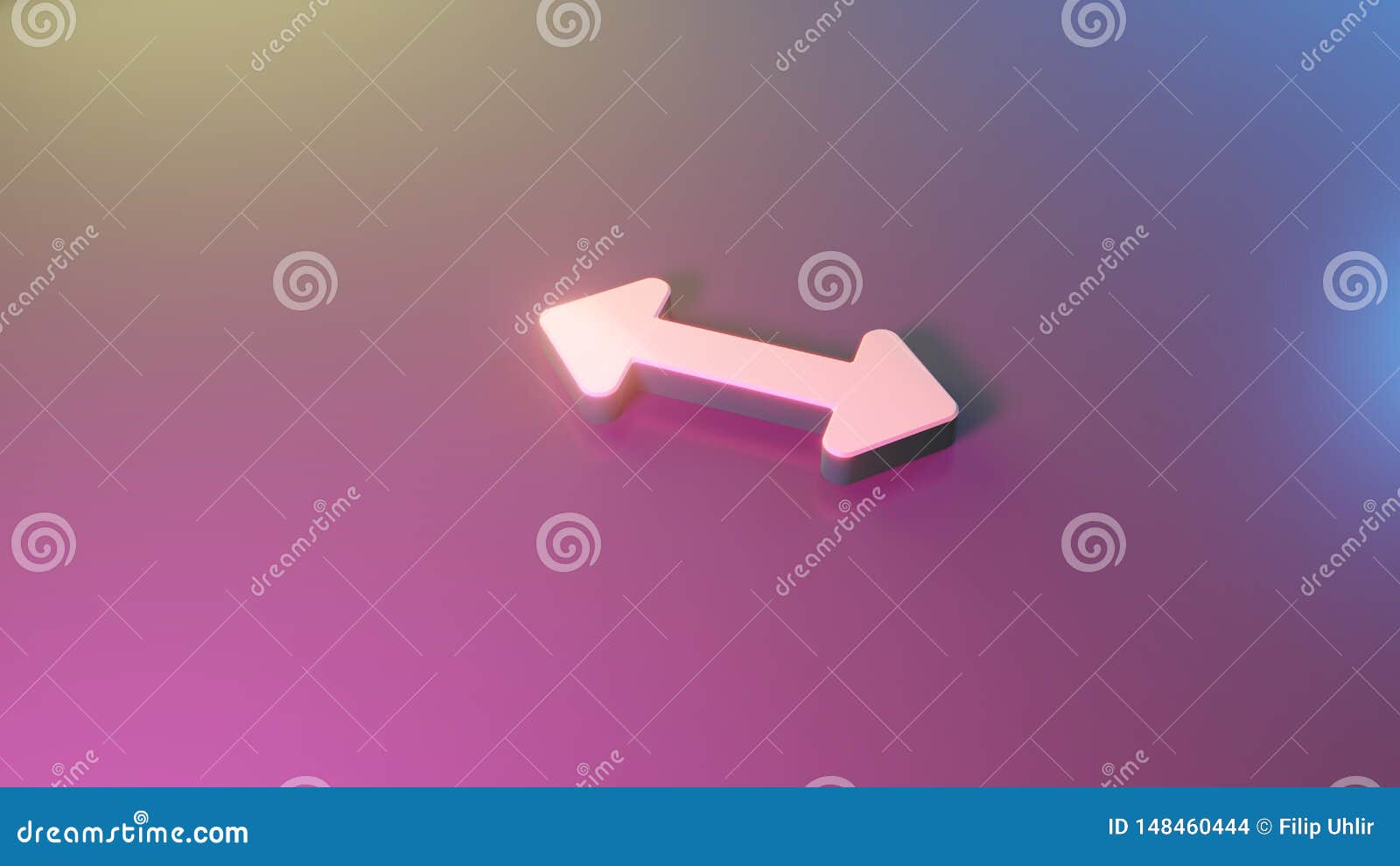 3d Symbol of Double Horizontal Arrow Icon Render Stock Illustration ...